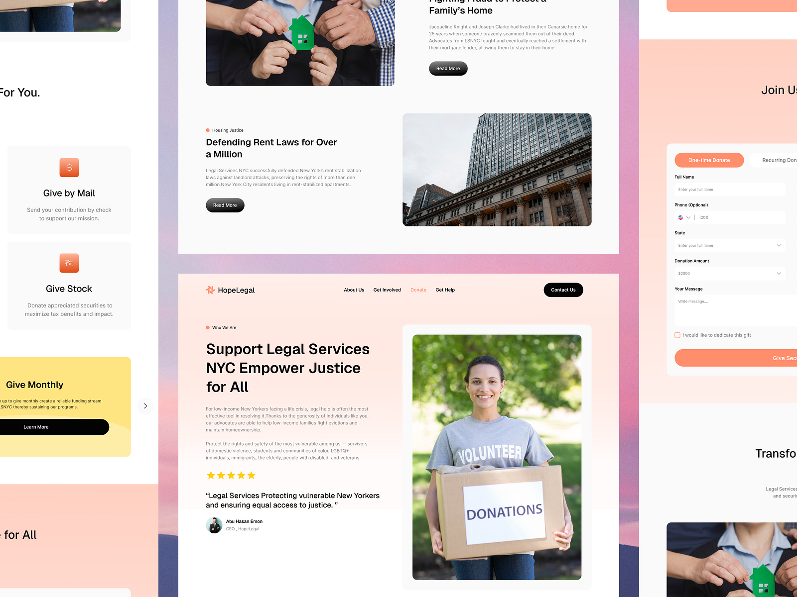 Legal Services Website - Donate Page UI/UX Design by Abu Hasan Emon on ...