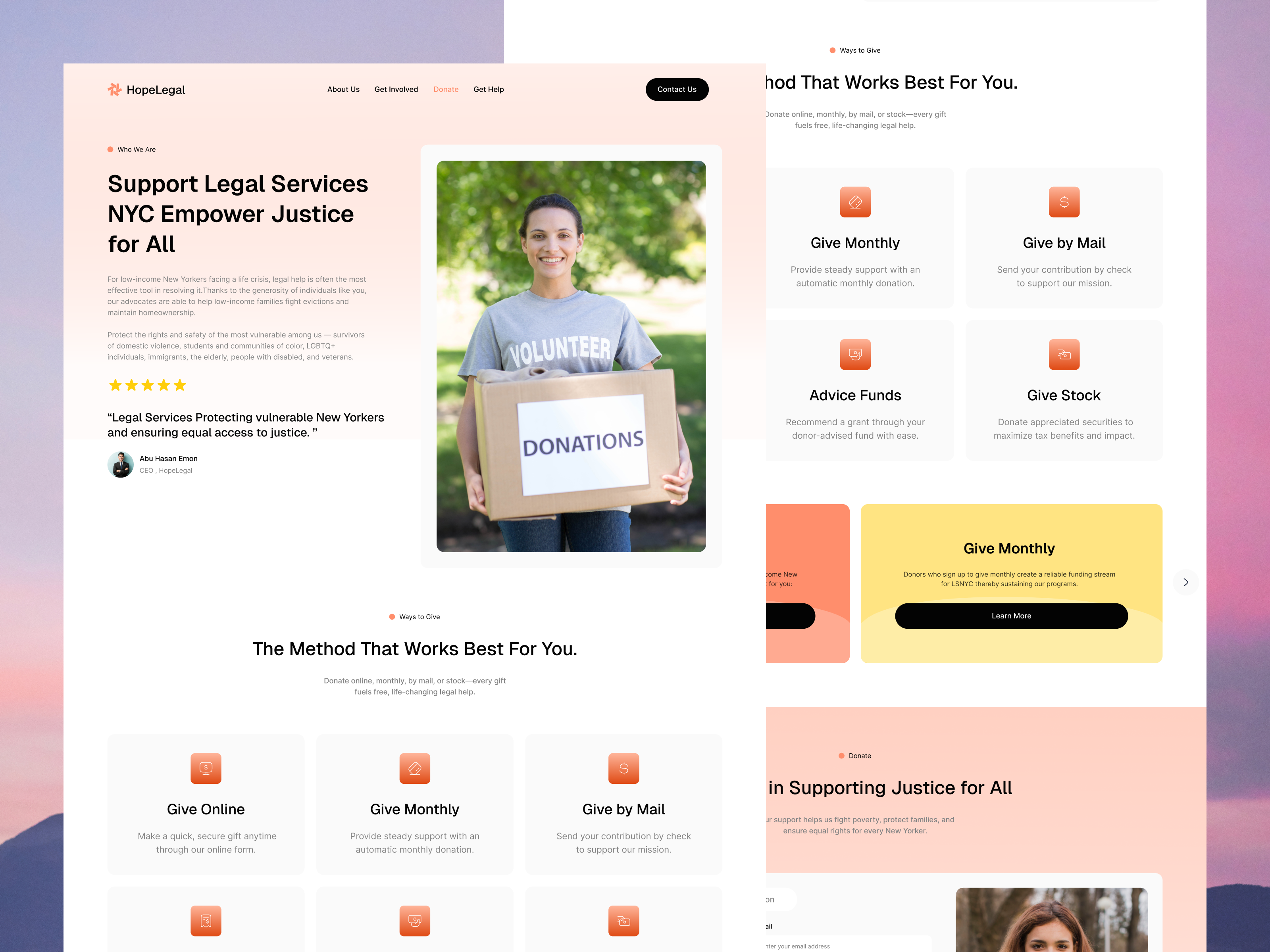 Legal Services Website - Donate Page UI/UX Design by Abu Hasan Emon on ...