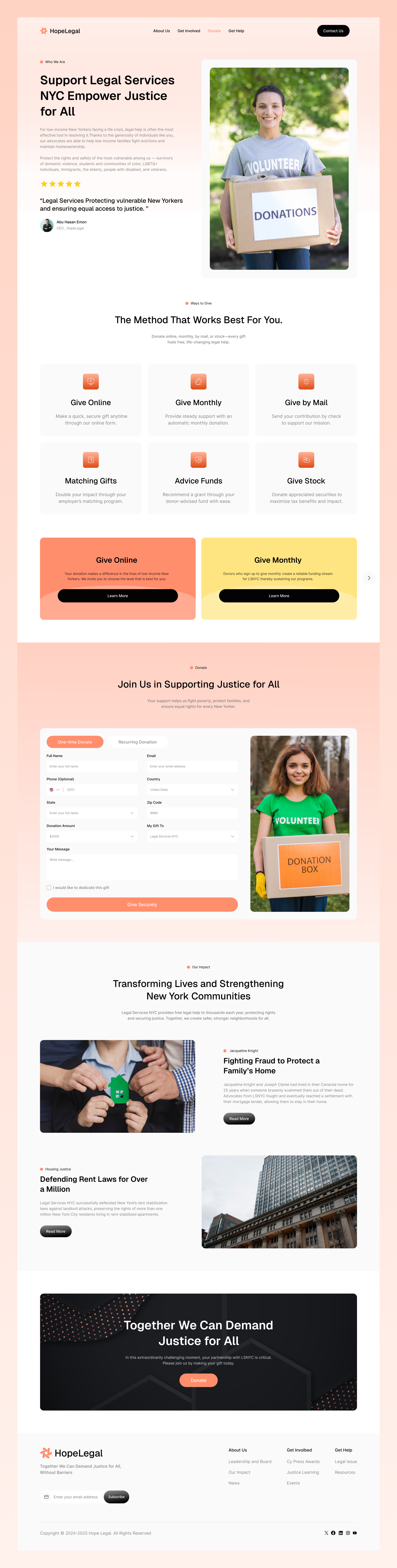 Legal Services Website - Donate Page UI/UX Design by Abu Hasan Emon on ...