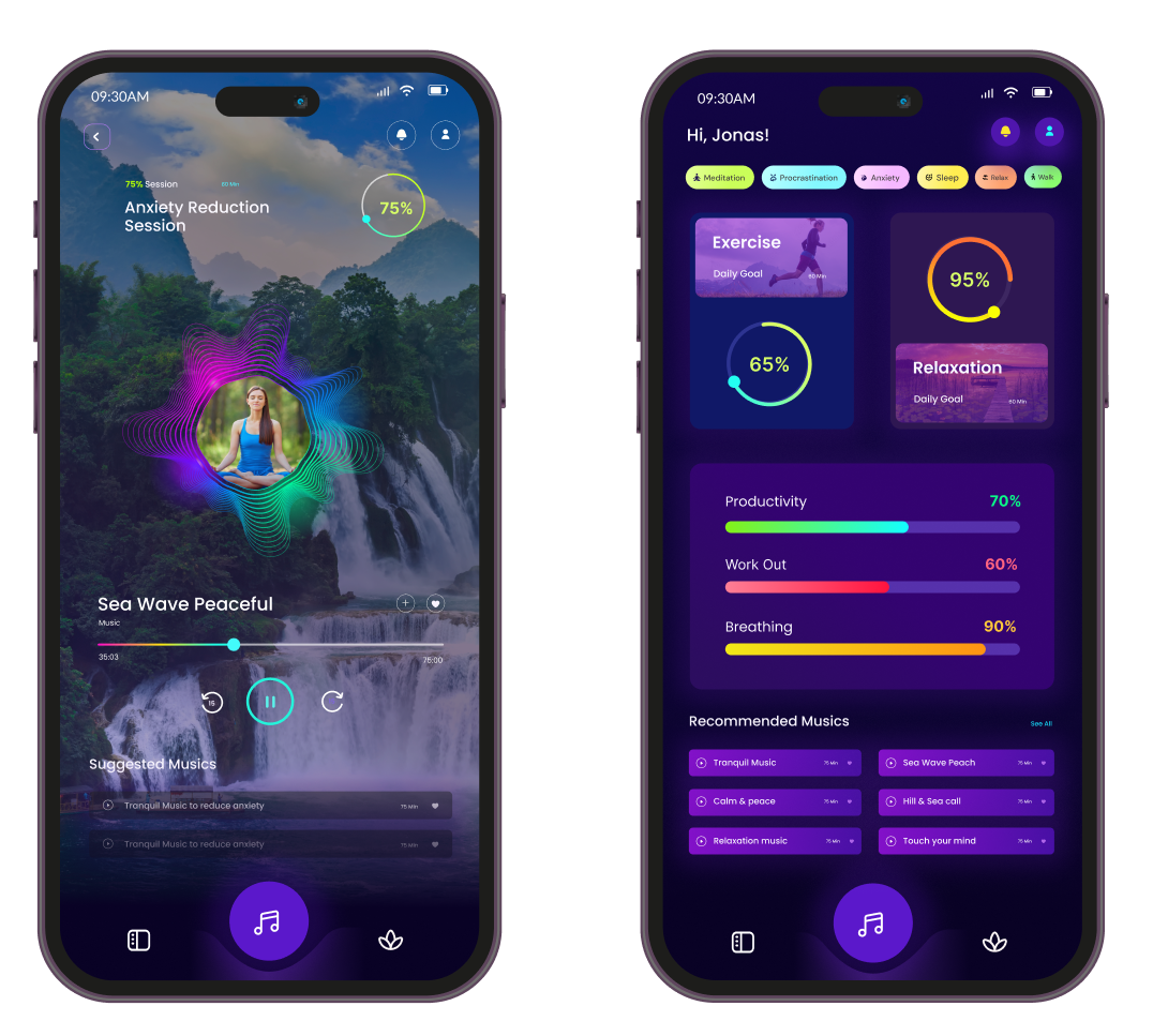 Mobile App to listen Serenity Audio with Wellness/Workout Track by Abu ...
