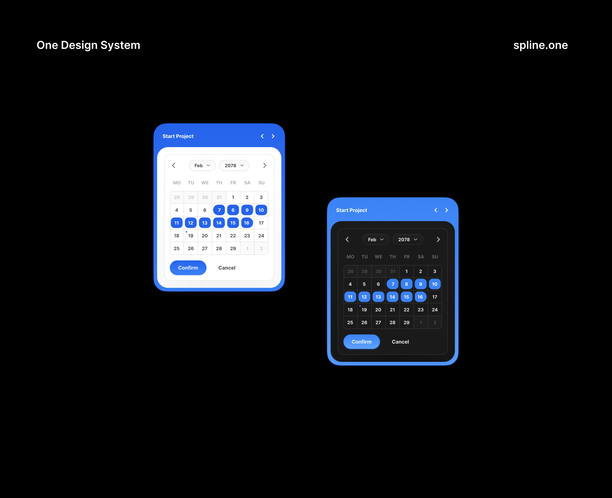 Calendar Cards UI for Figma by Spline One on Dribbble