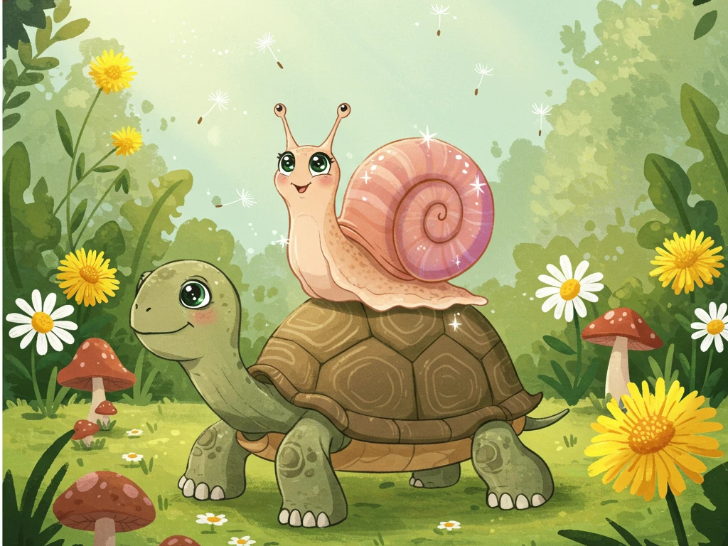 A cartoon turtle and snail smiling. by Olena Kravchenko on Dribbble