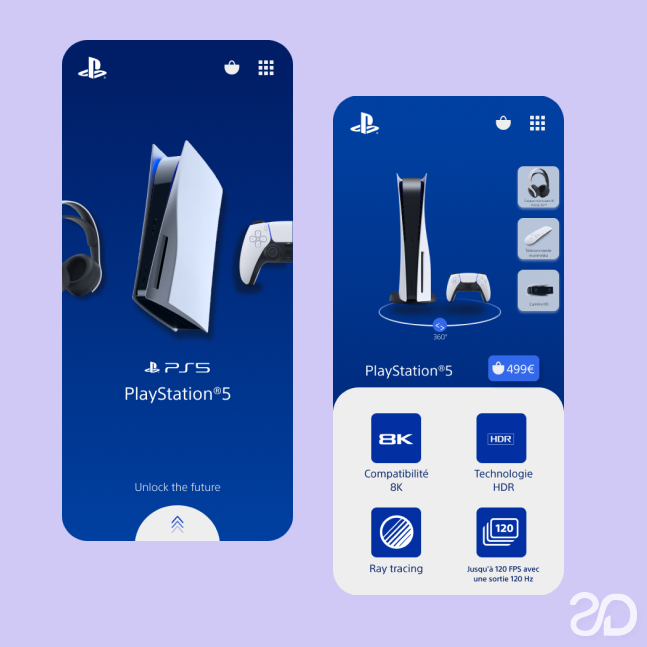 Sony's PS5 app UI by Snoh on Dribbble