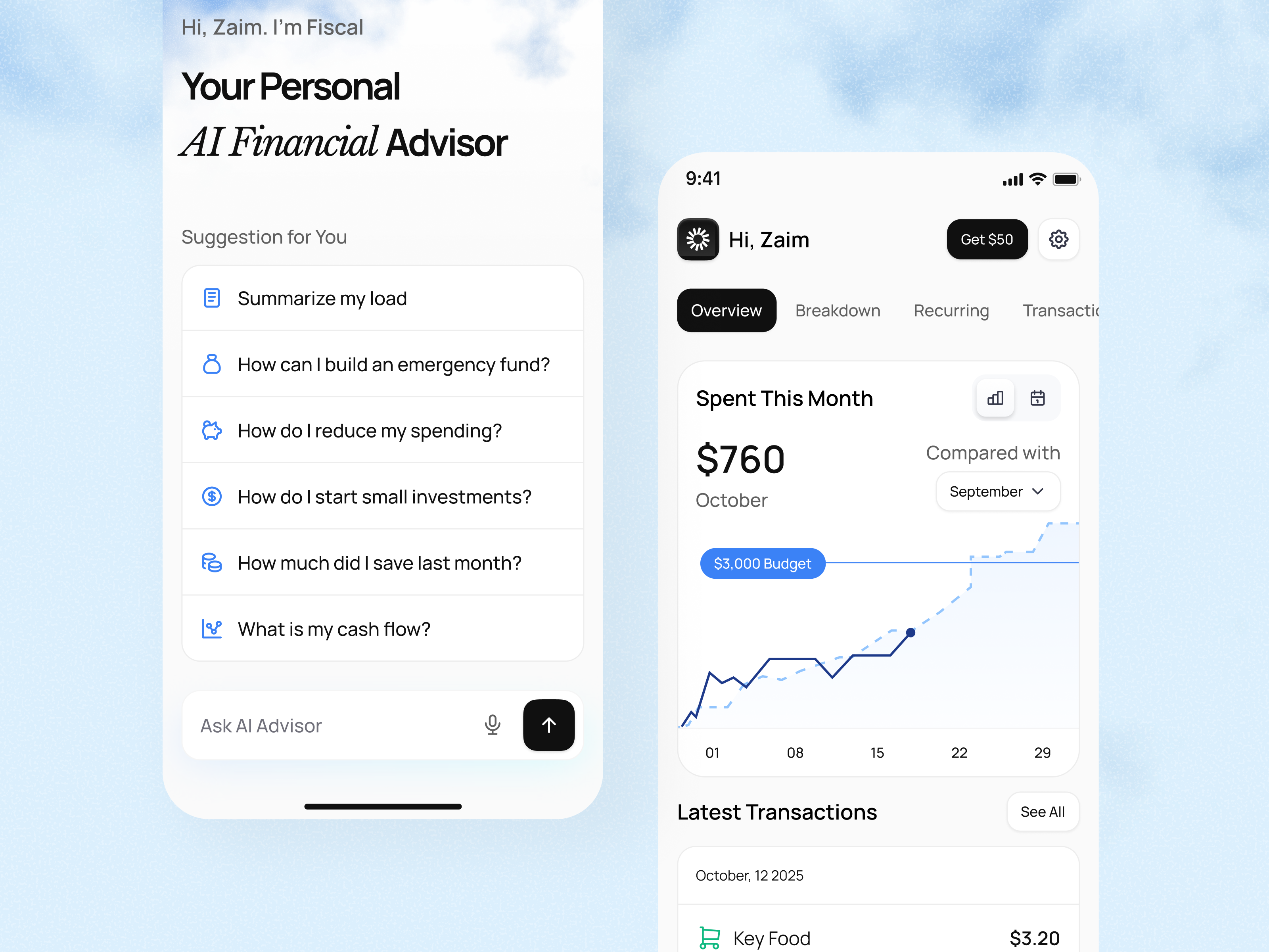 Fiscal.ai - Personal AI Financial Advisor Mobile App by Elux Space on ...
