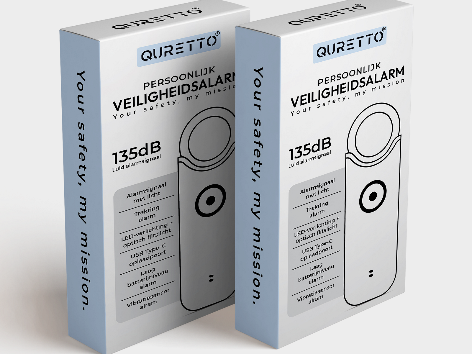 Quretto Personal Safety Alarm Packaging Design by Umair Arif on Dribbble