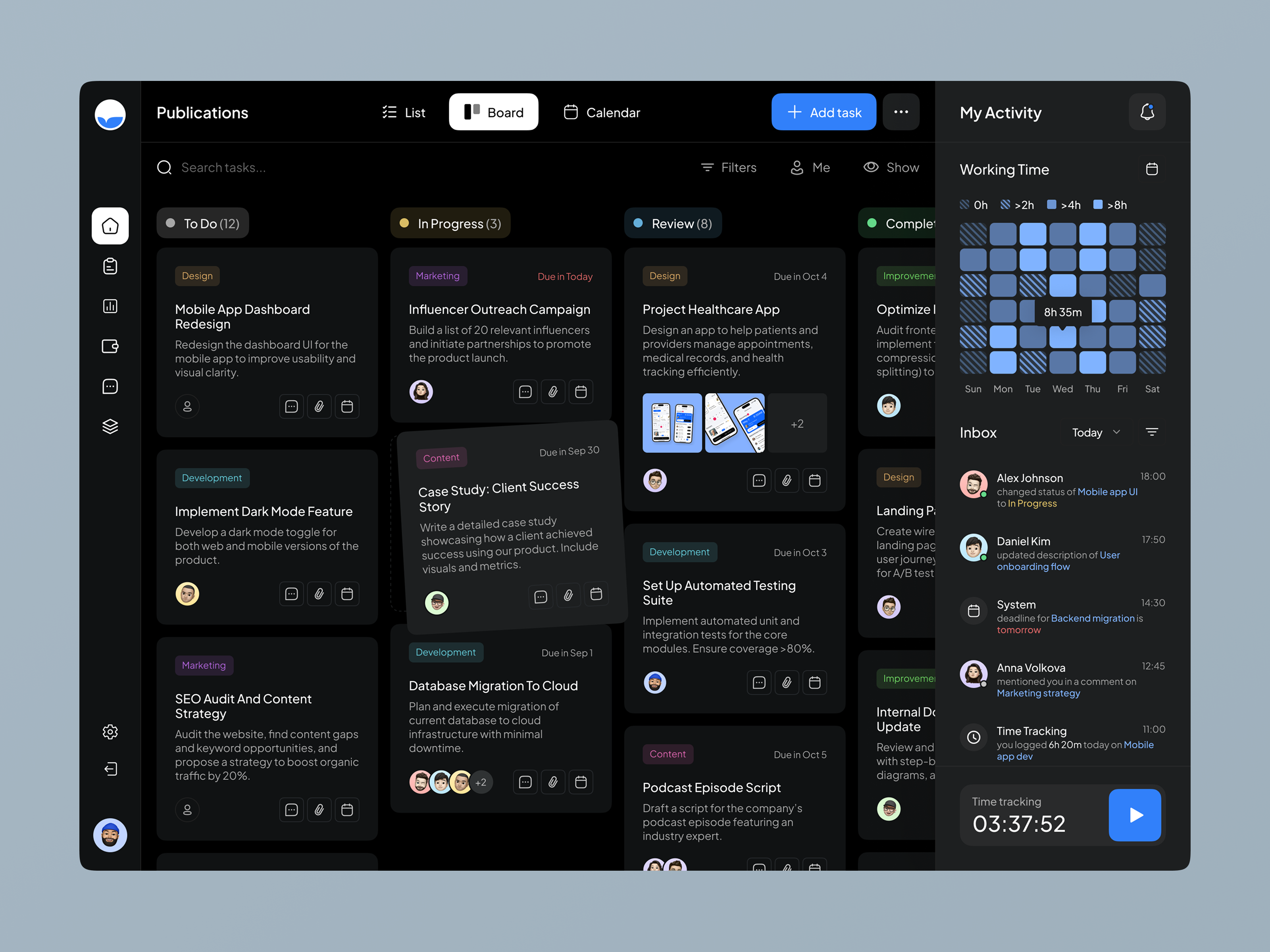 CTO Services & Project Management Dashboard by Ronas IT | UI/UX Team on ...