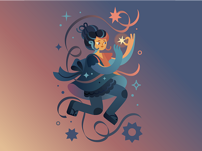 Girl with a star | Vector illustration by Kate Avleva on Dribbble