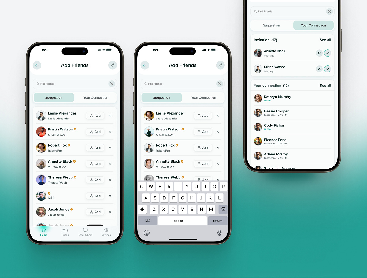 Add Friends UI – Social App Connection Flow by BlockAI Studio on Dribbble