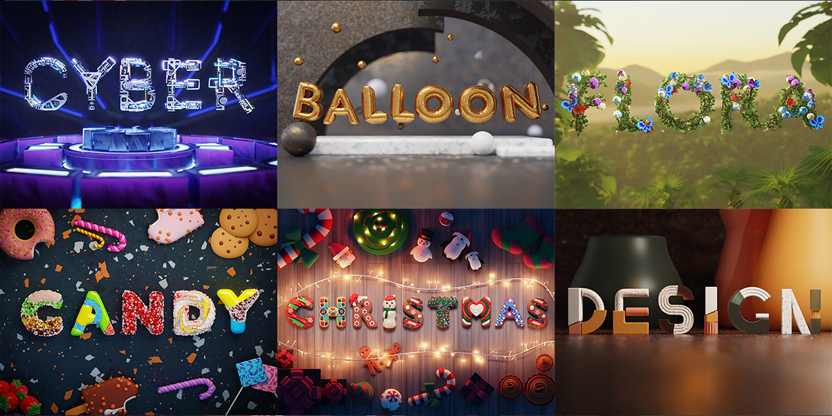 3D fonts by Samuel Briskar | 3D illustrations for ThreeDee on Dribbble