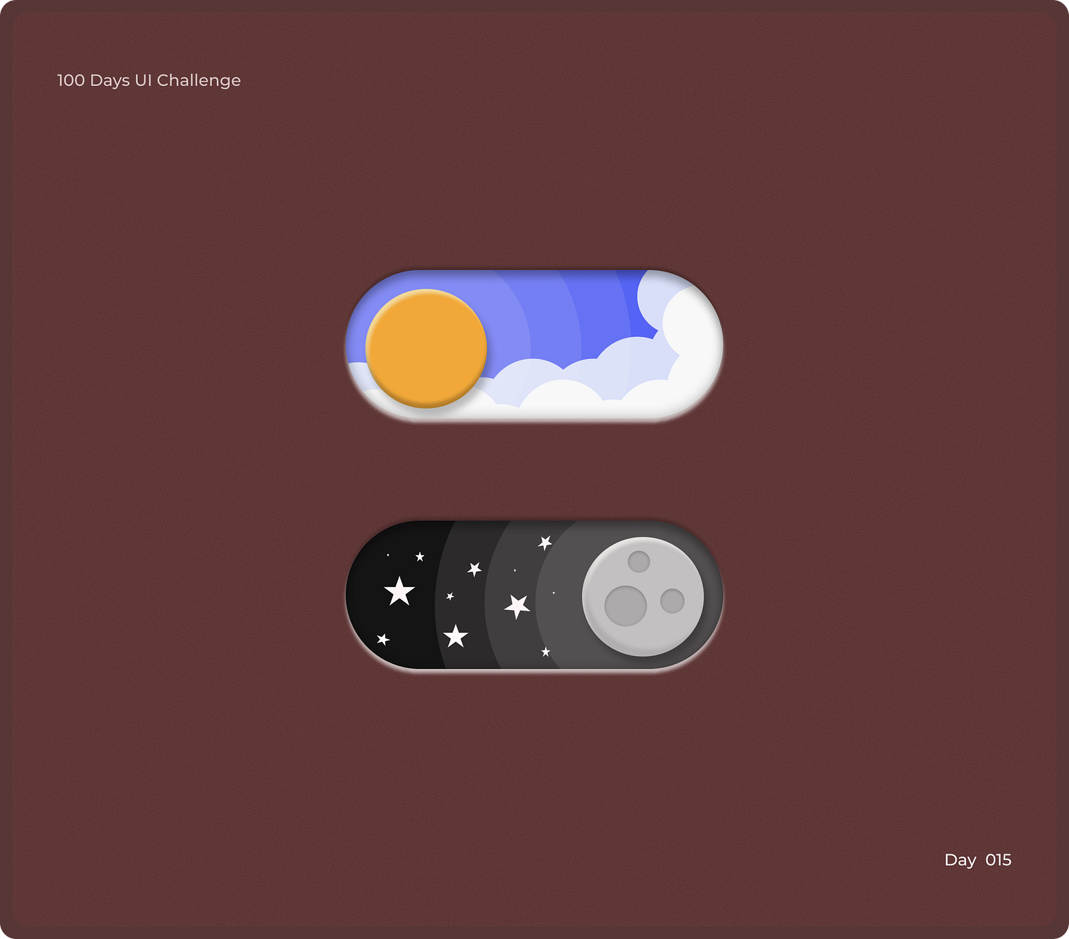 Day 15 #DailyUI - Whimsical Day/Night Toggle Switch UI by Aiswar K on Dribbble