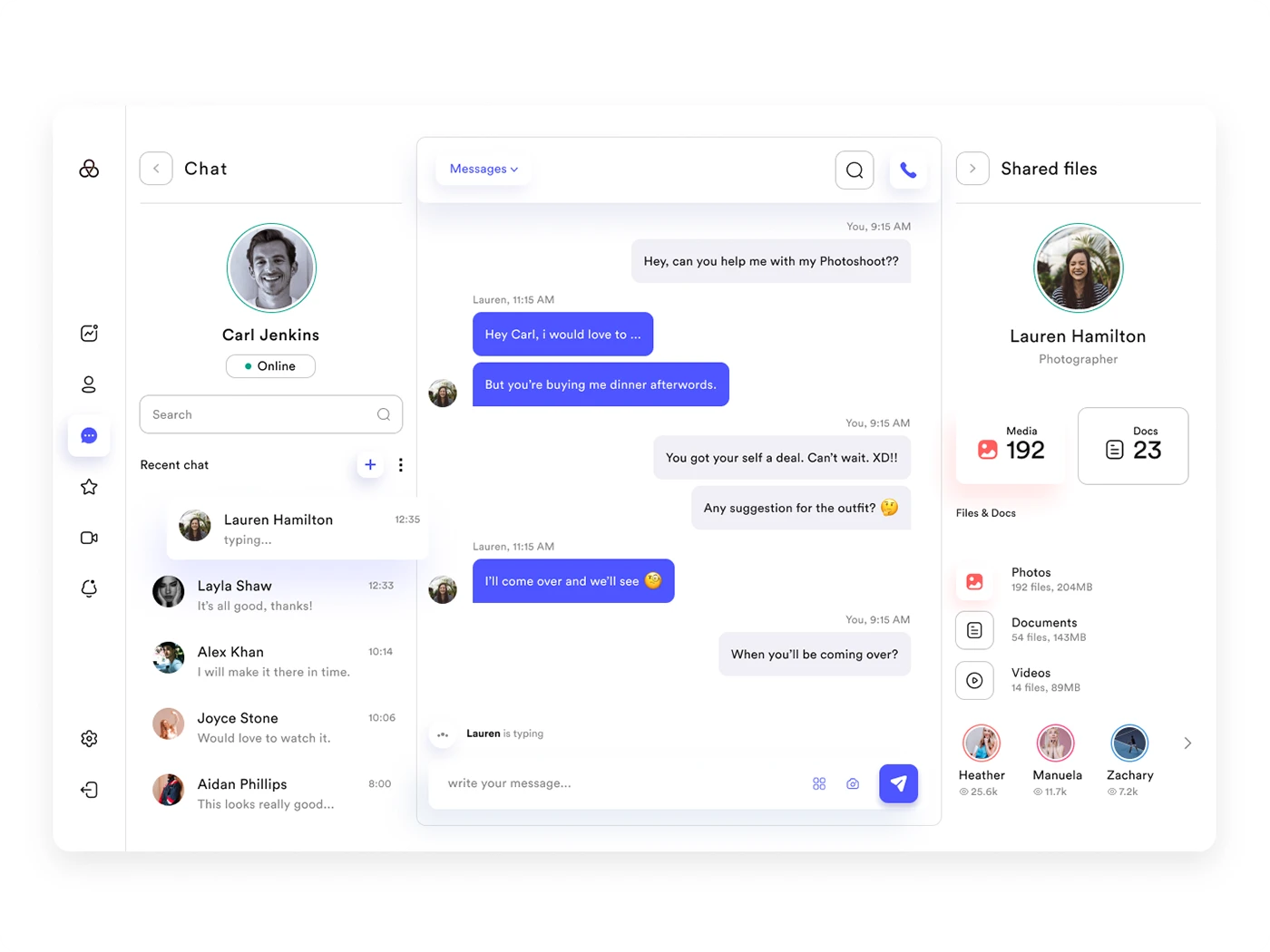 Chat Screen UI by Shaheer Inayat Ali on Dribbble