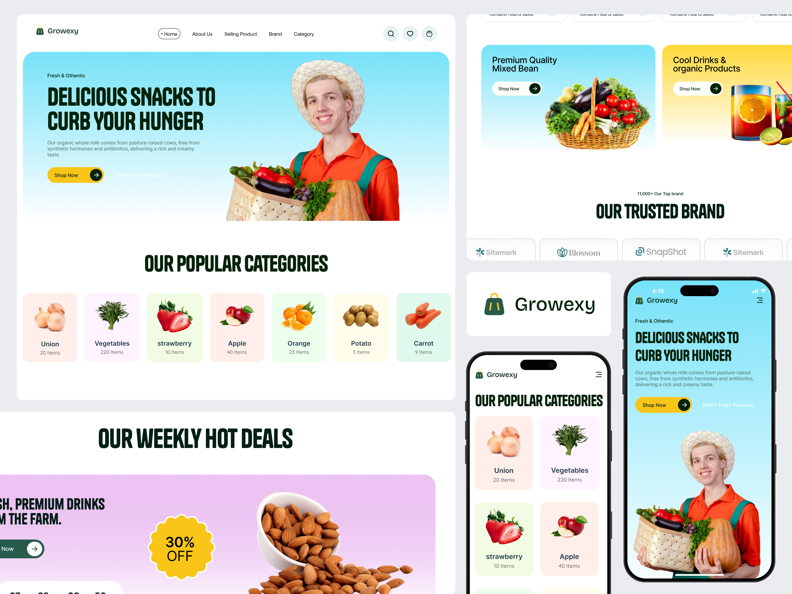 Online Grocery Store Website Design by Sujon Hossain for Oripio on Dribbble