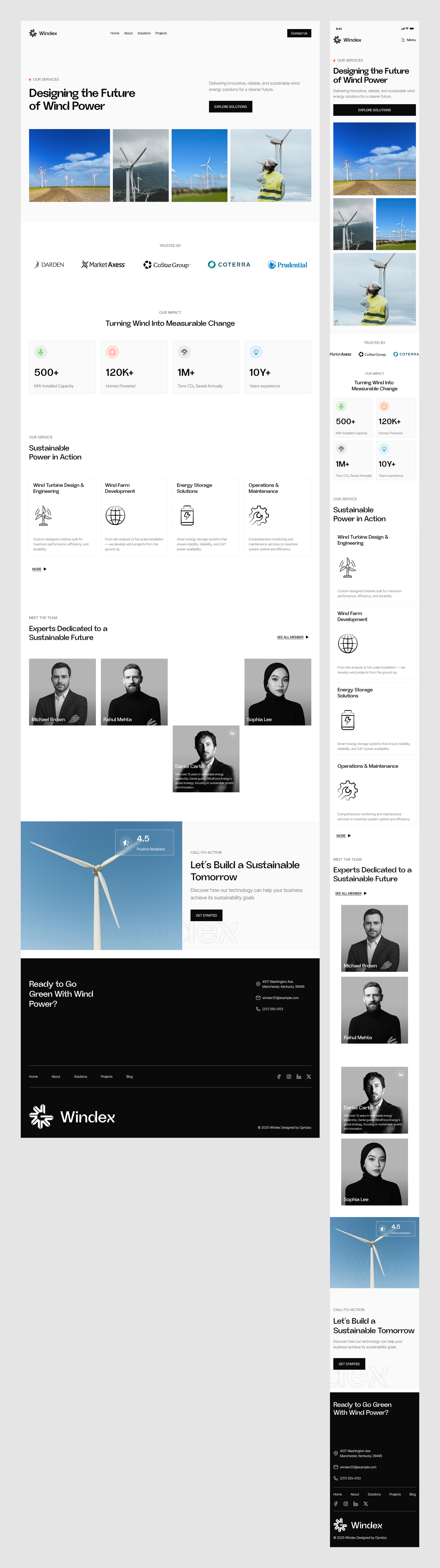 Wind Power Company Website, Clean Energy & Sustainable Future UI by ...