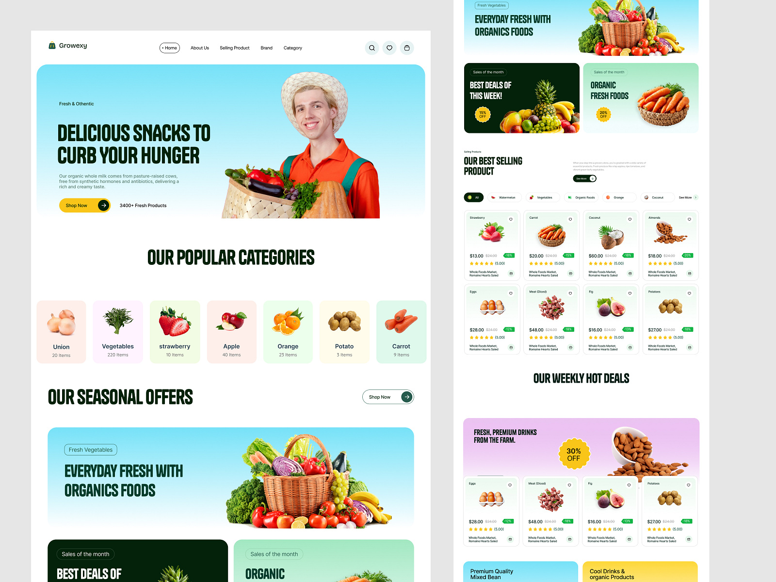 Grocery Store Website Design by Sujon Hossain for Oripio on Dribbble
