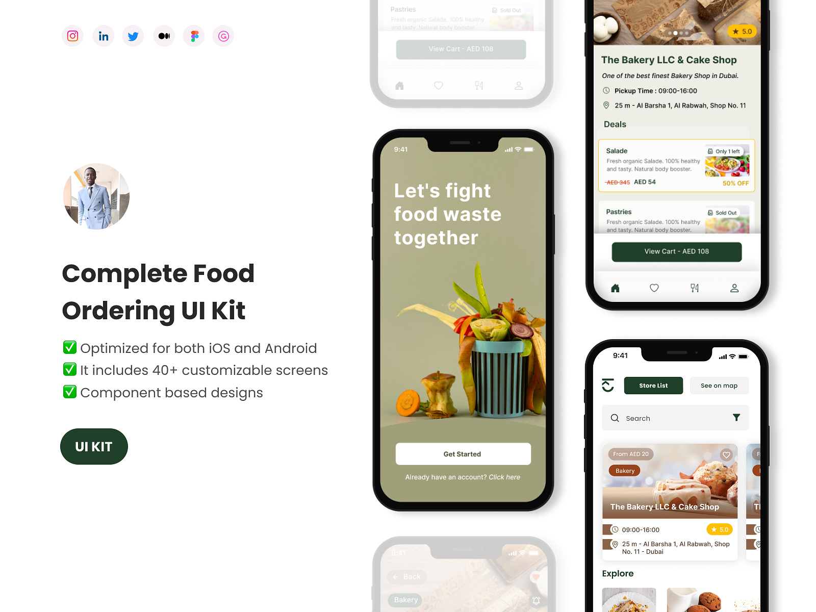 Complete Food Ordering UI Kit by Emmanuel Tchoffo on Dribbble