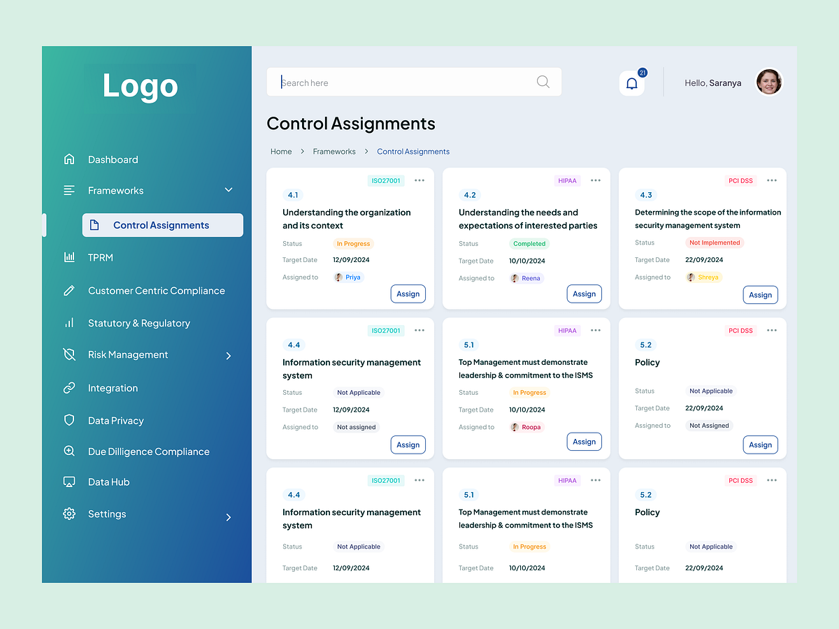Control Assignment Screen UI by Celestina Isabel Jothie on Dribbble