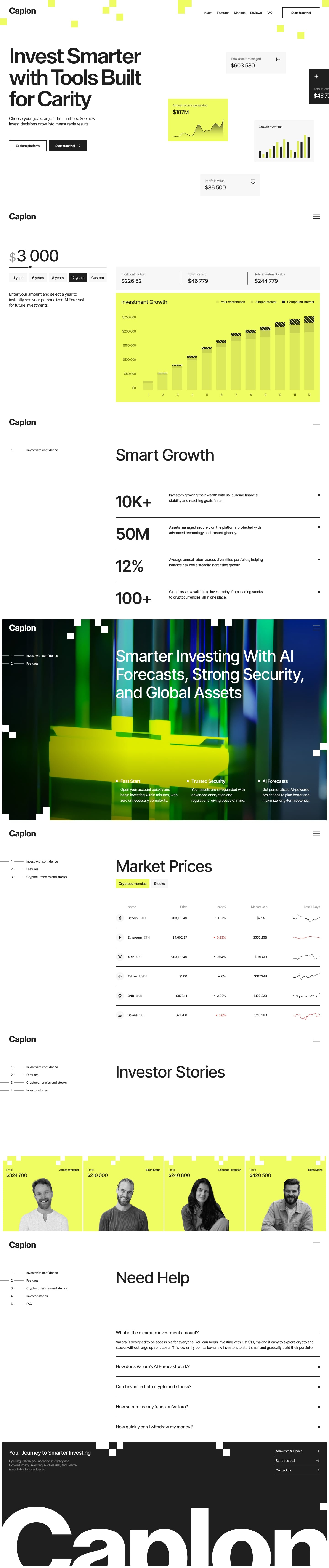 Caplon landing page by Taras Migulko on Dribbble