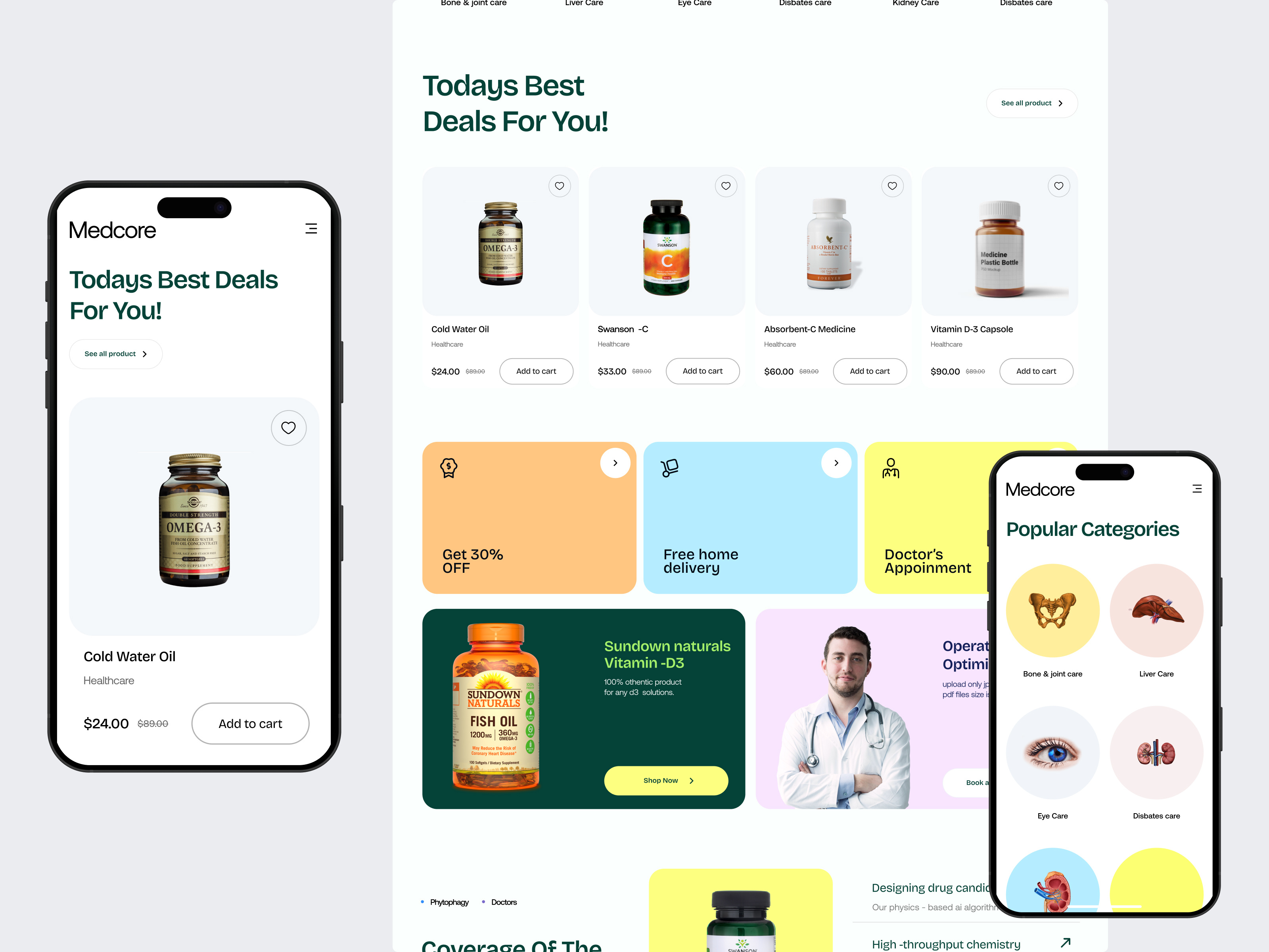 Medcore – Online Pharmacy E-commerce Website Design by Oripio on Dribbble