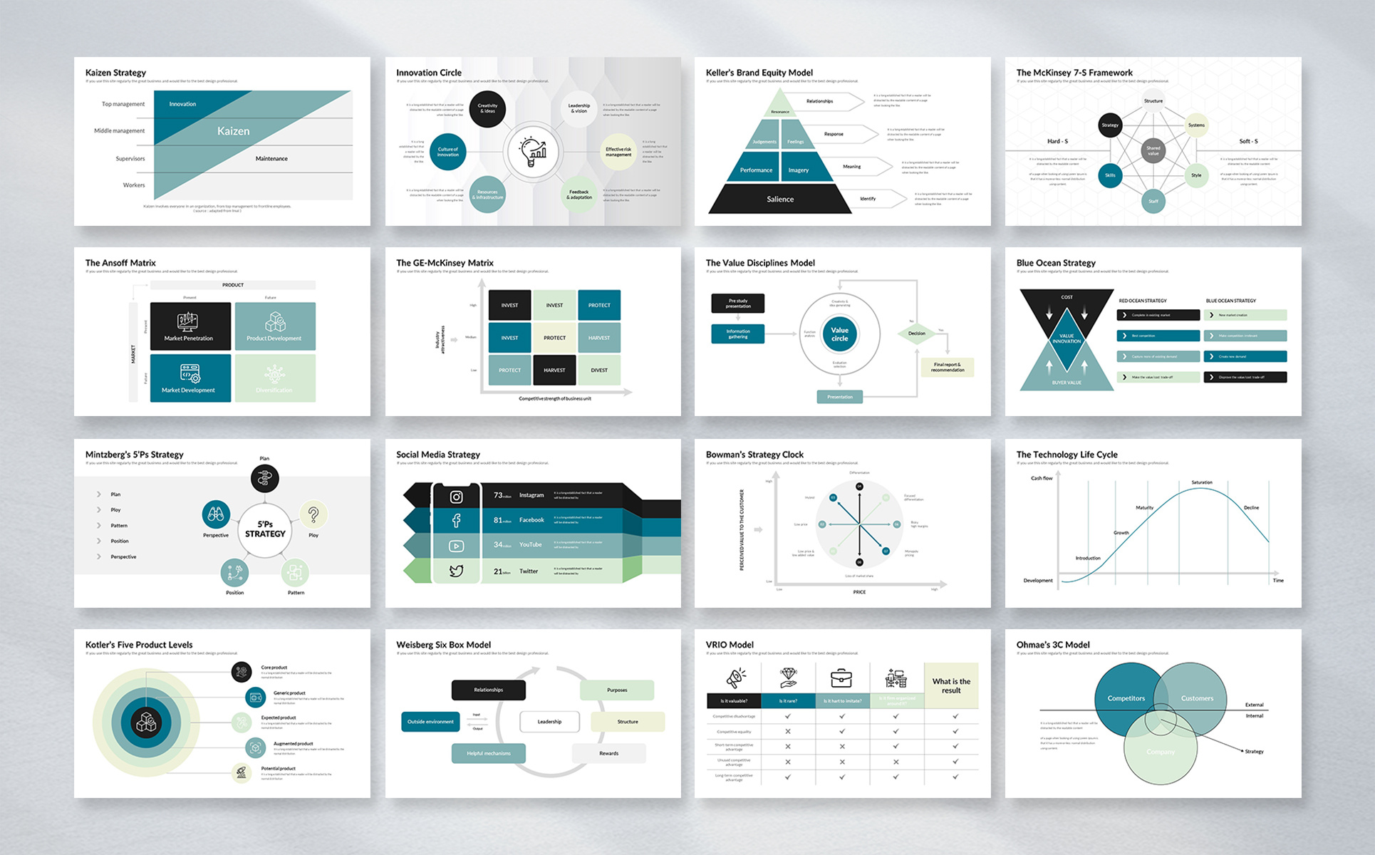 Business Strategy Presentation Template by Vortex Studio on Dribbble