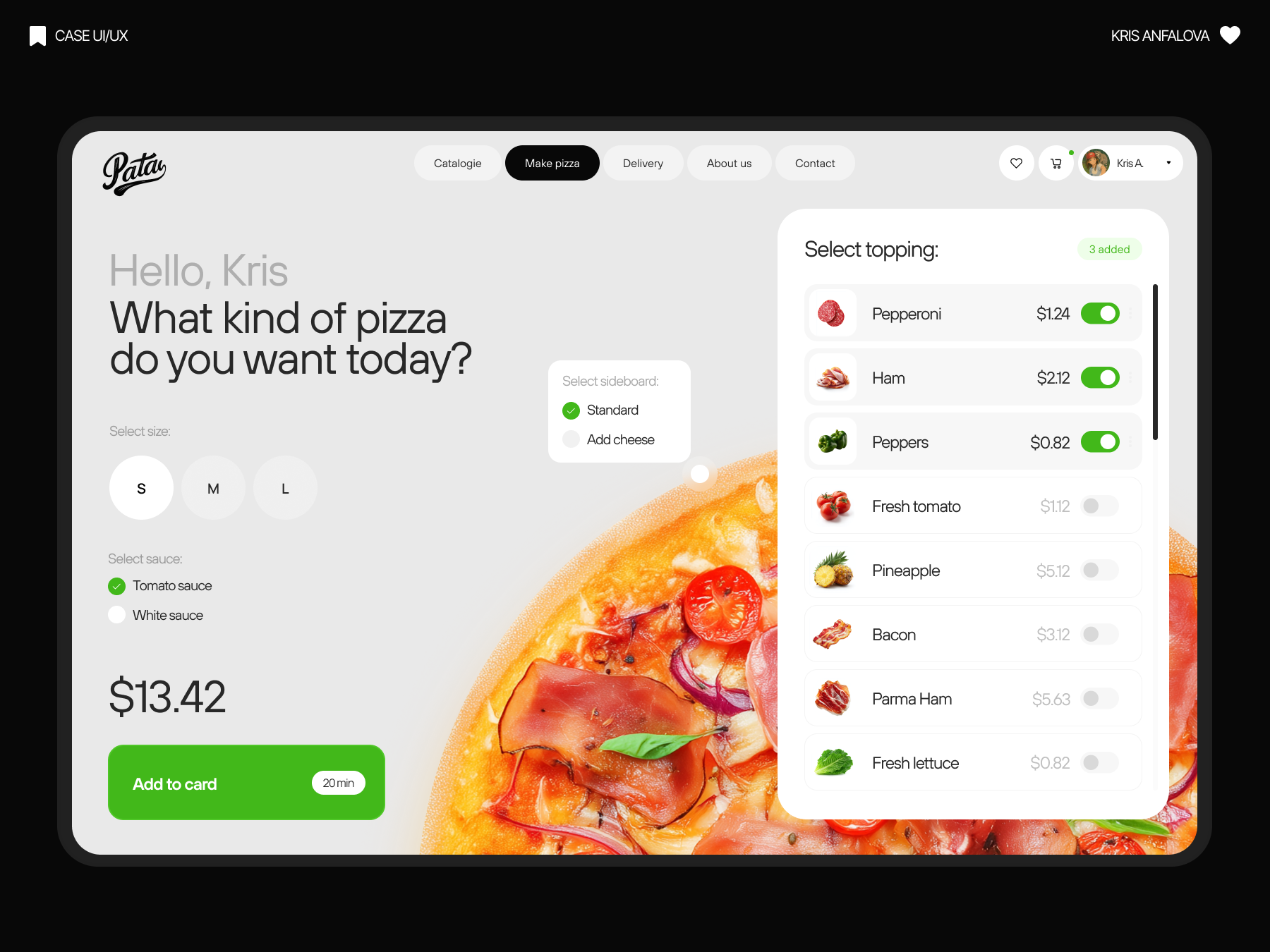 Pizza Ordering Website — Custom Pizza Builder by Kris Anfalova on Dribbble