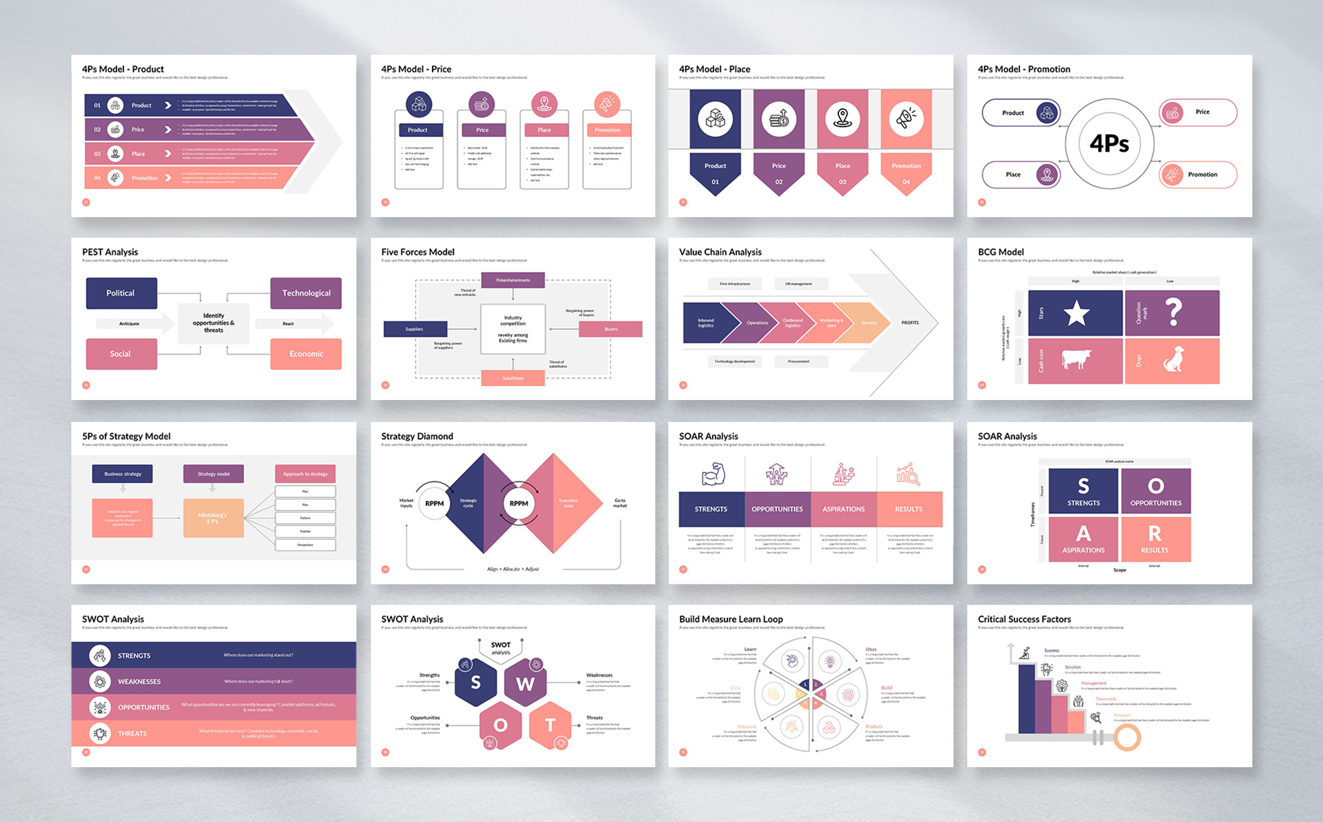 Business Strategy Presentation Template by Vortex Studio on Dribbble