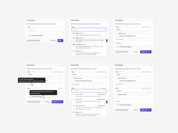 Invite users modal by Peter Grochowski on Dribbble