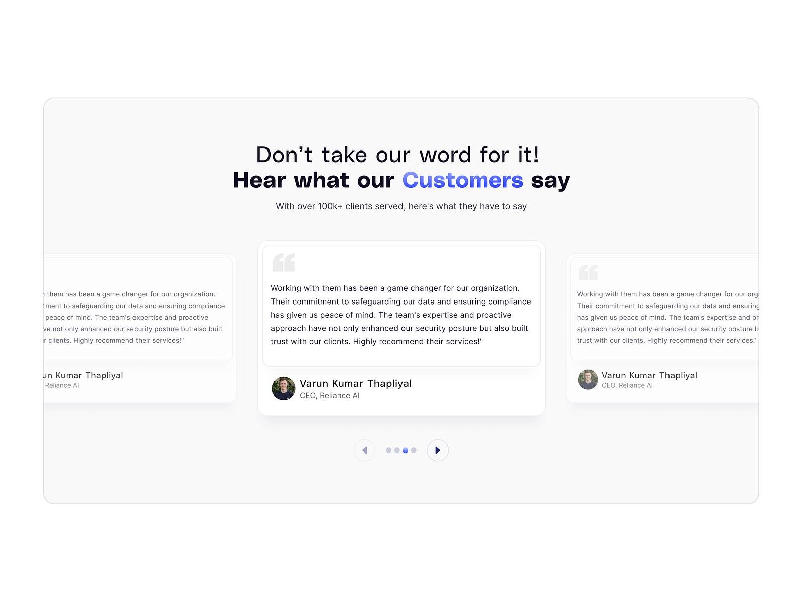 Testimonial Section by Vaibhav on Dribbble