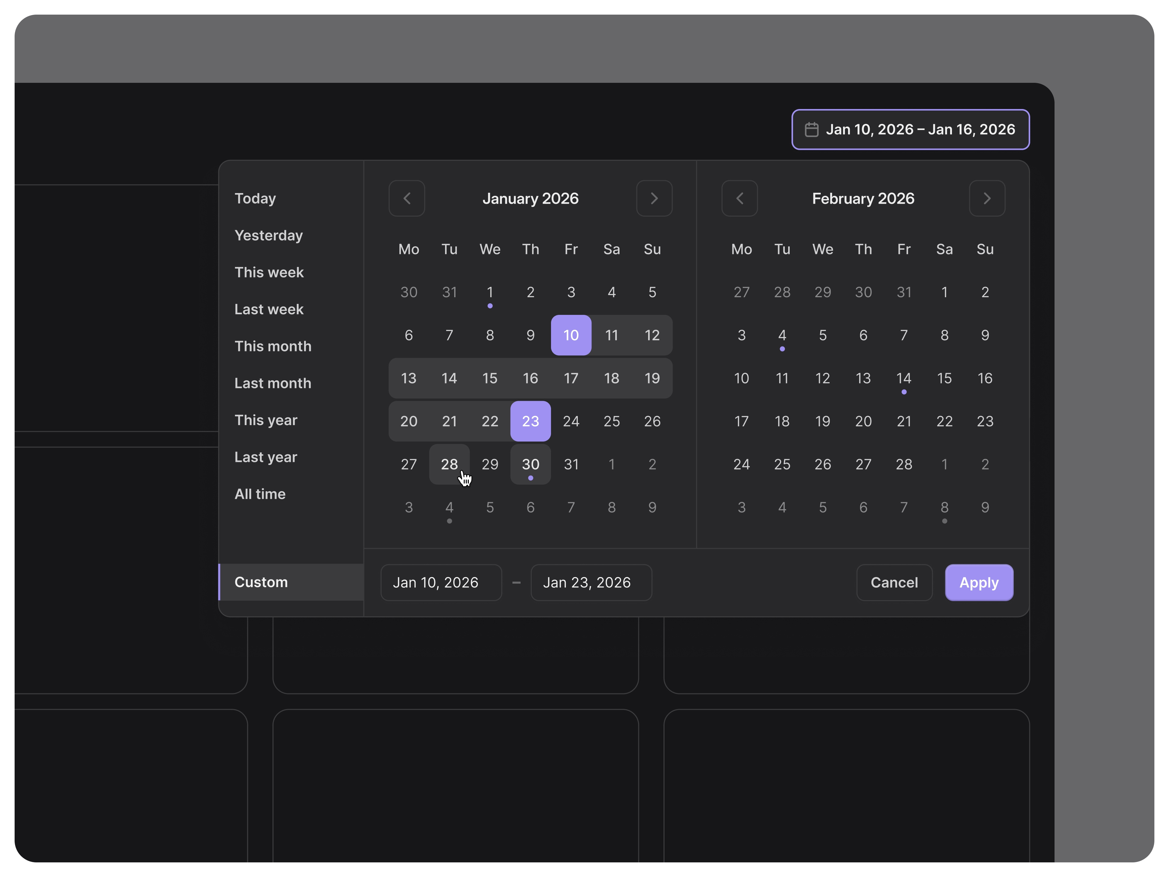 Date pickers — Untitled UI by Jordan Hughes® on Dribbble