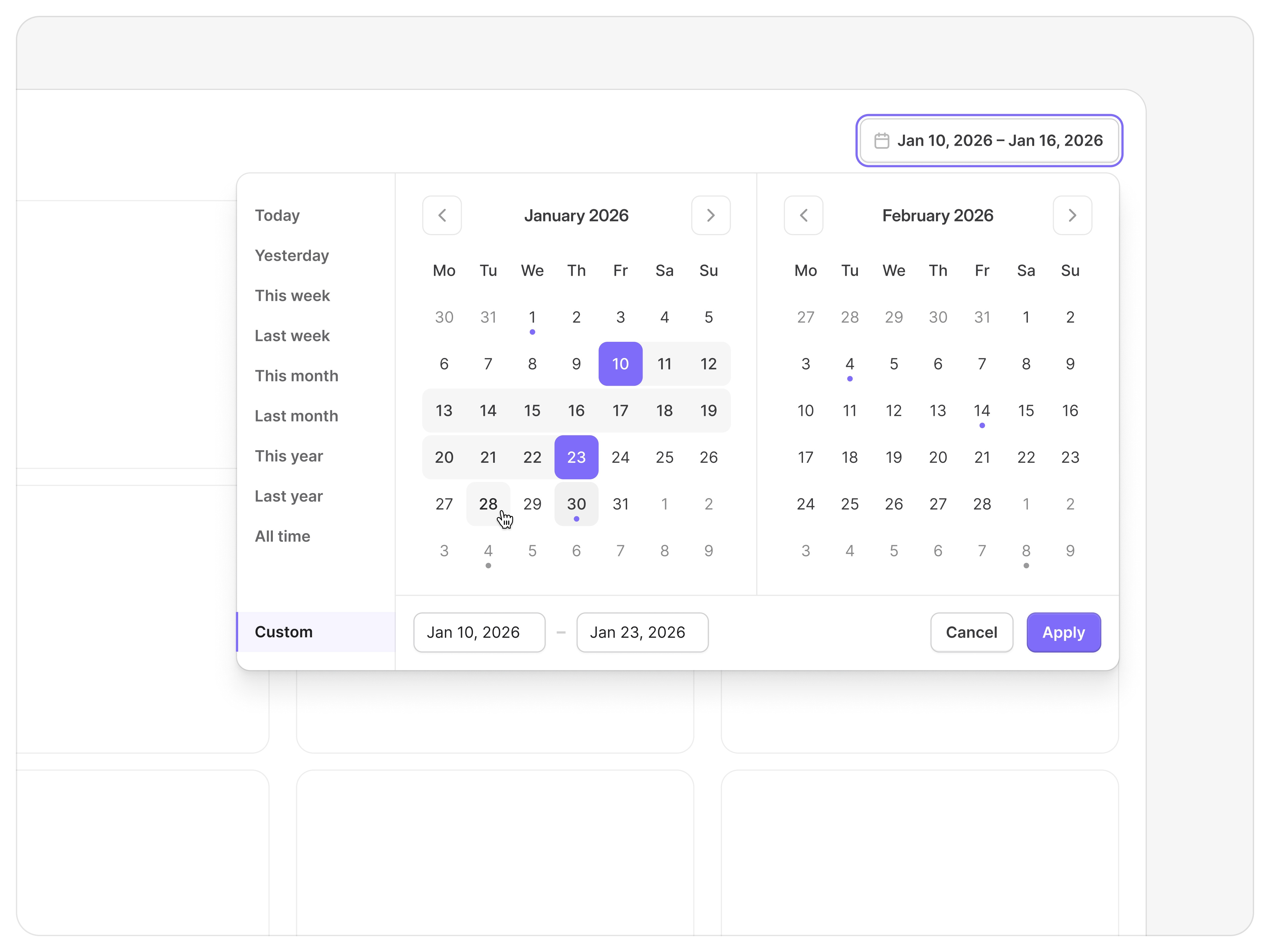 Date pickers — Untitled UI by Jordan Hughes® on Dribbble