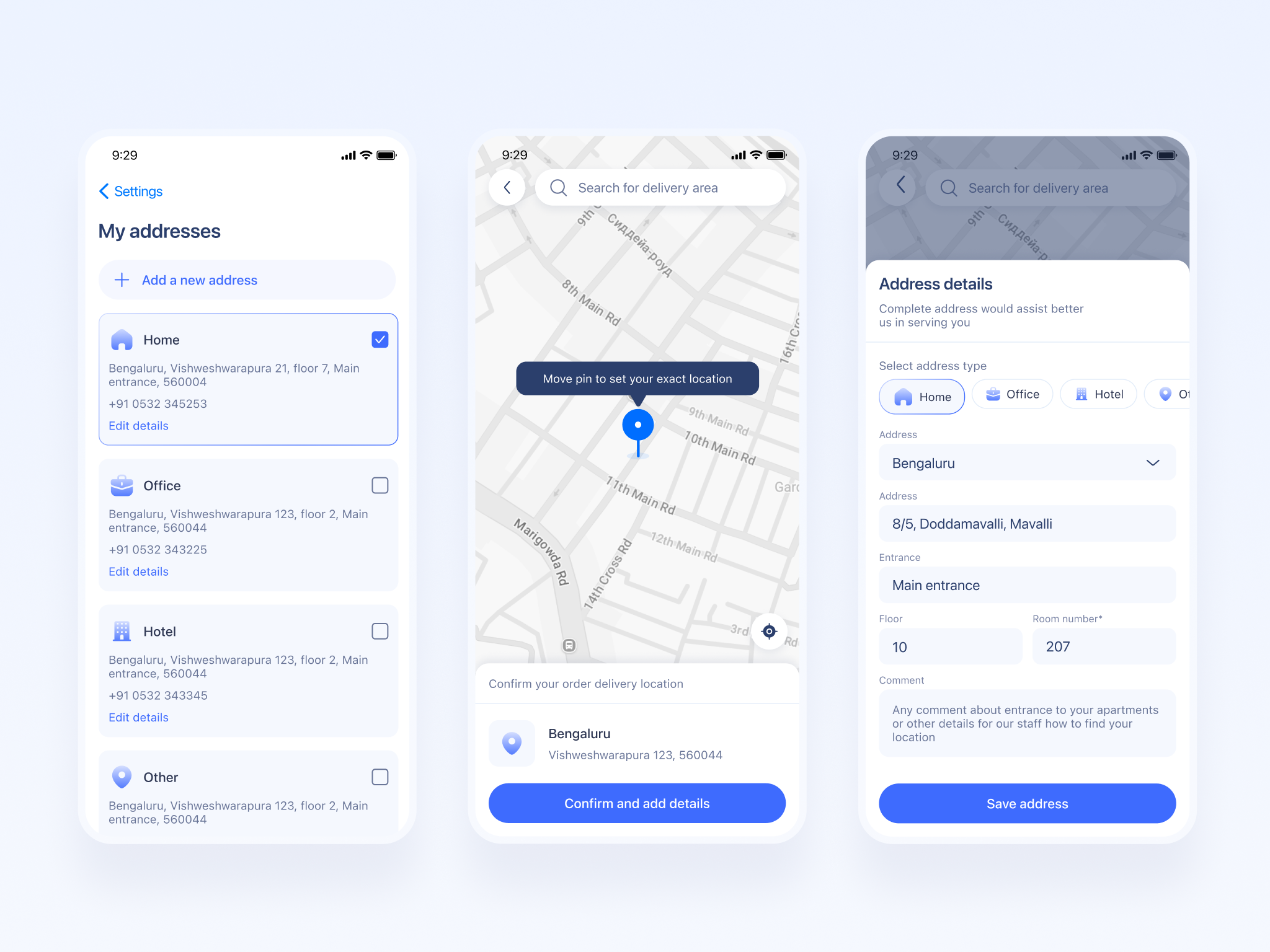 Address selection flow — Medical Service App by Dmitry Mikhaylov on ...