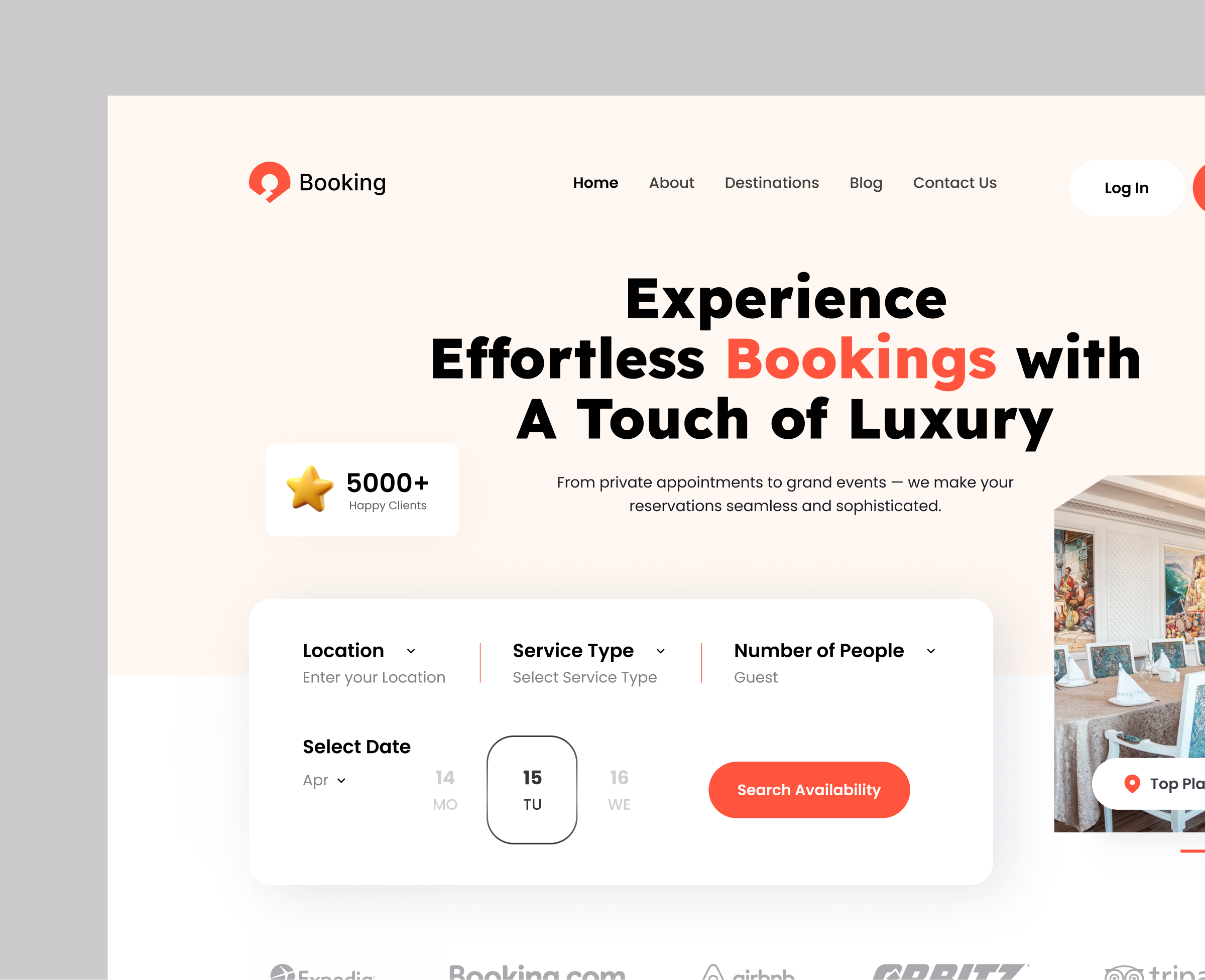 Travel Booking Landing Page by Sharifulgr for Ovious.Studio on Dribbble