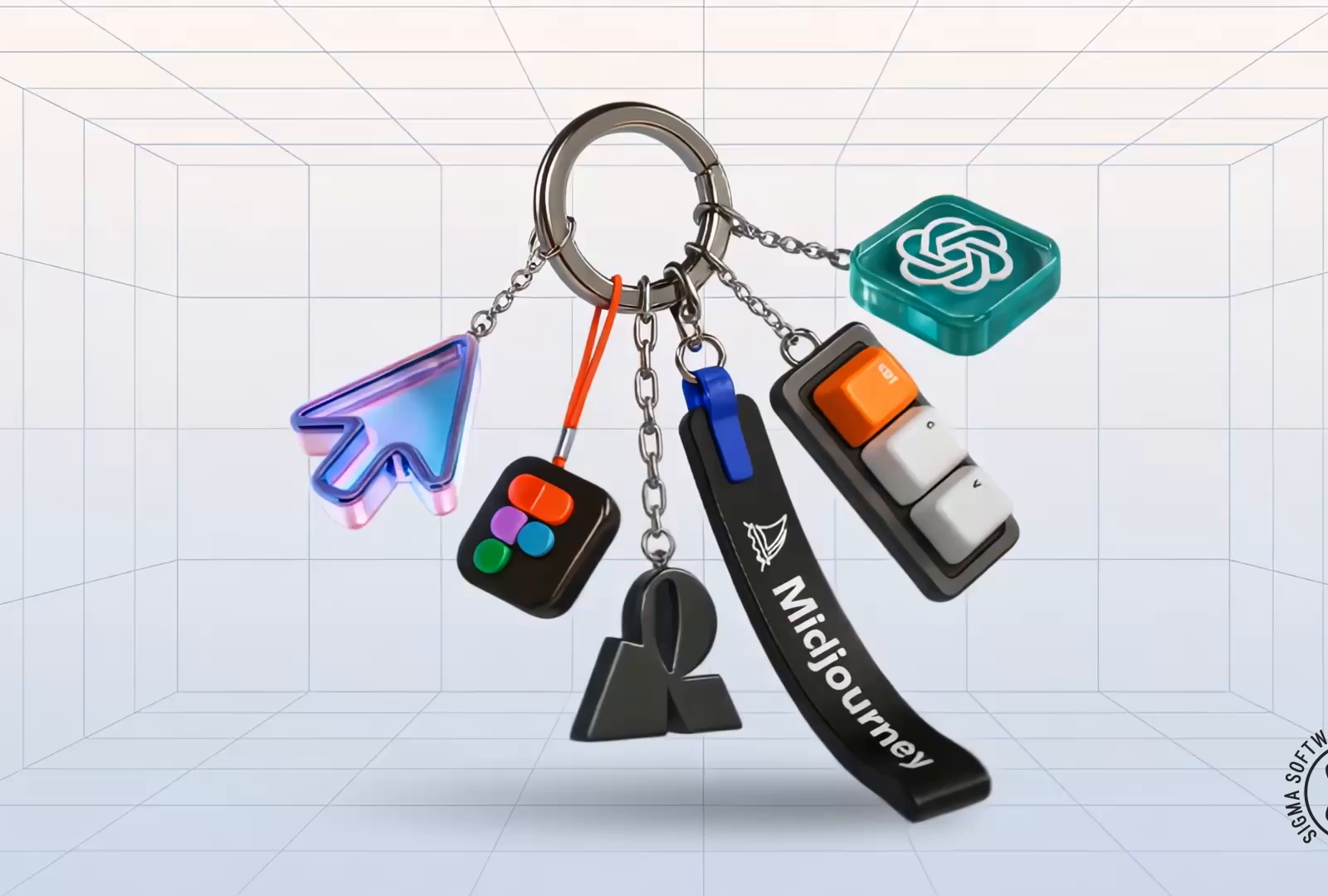 Design Tools Keychain — 3D Animation by Sigma Software Design on Dribbble