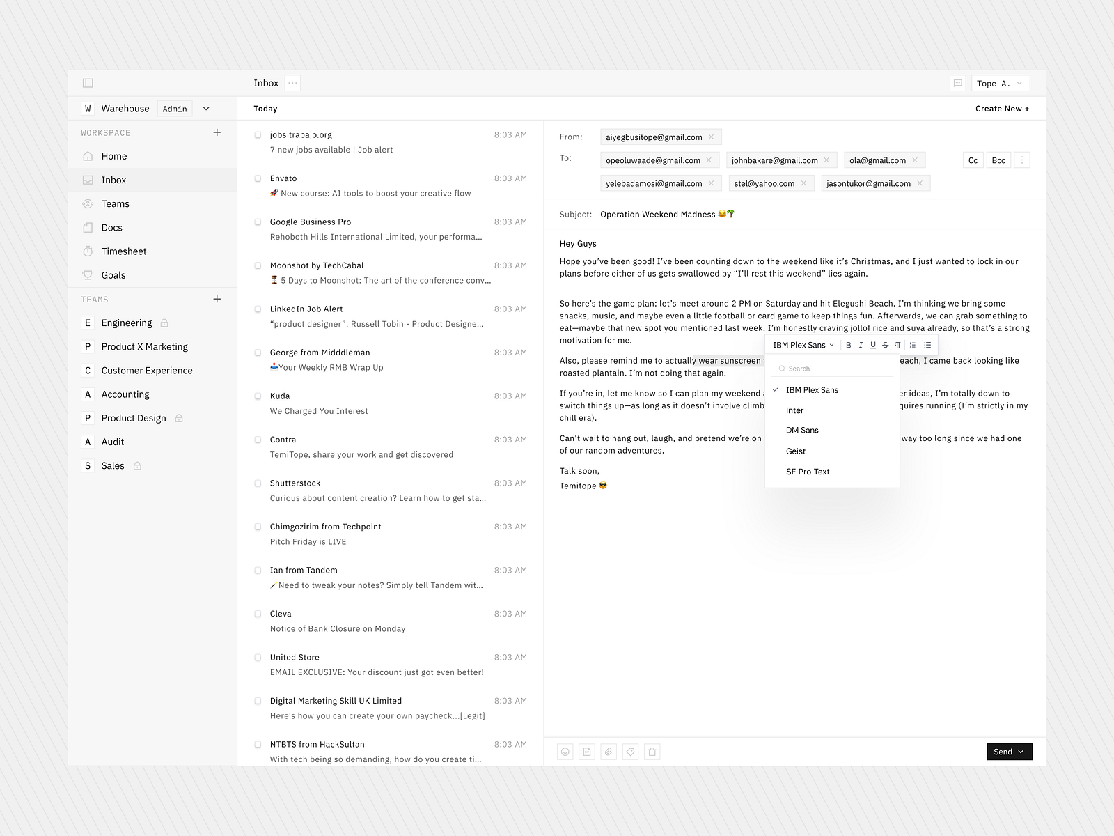 Inbox UI by TemiTope Aiyegbusi on Dribbble