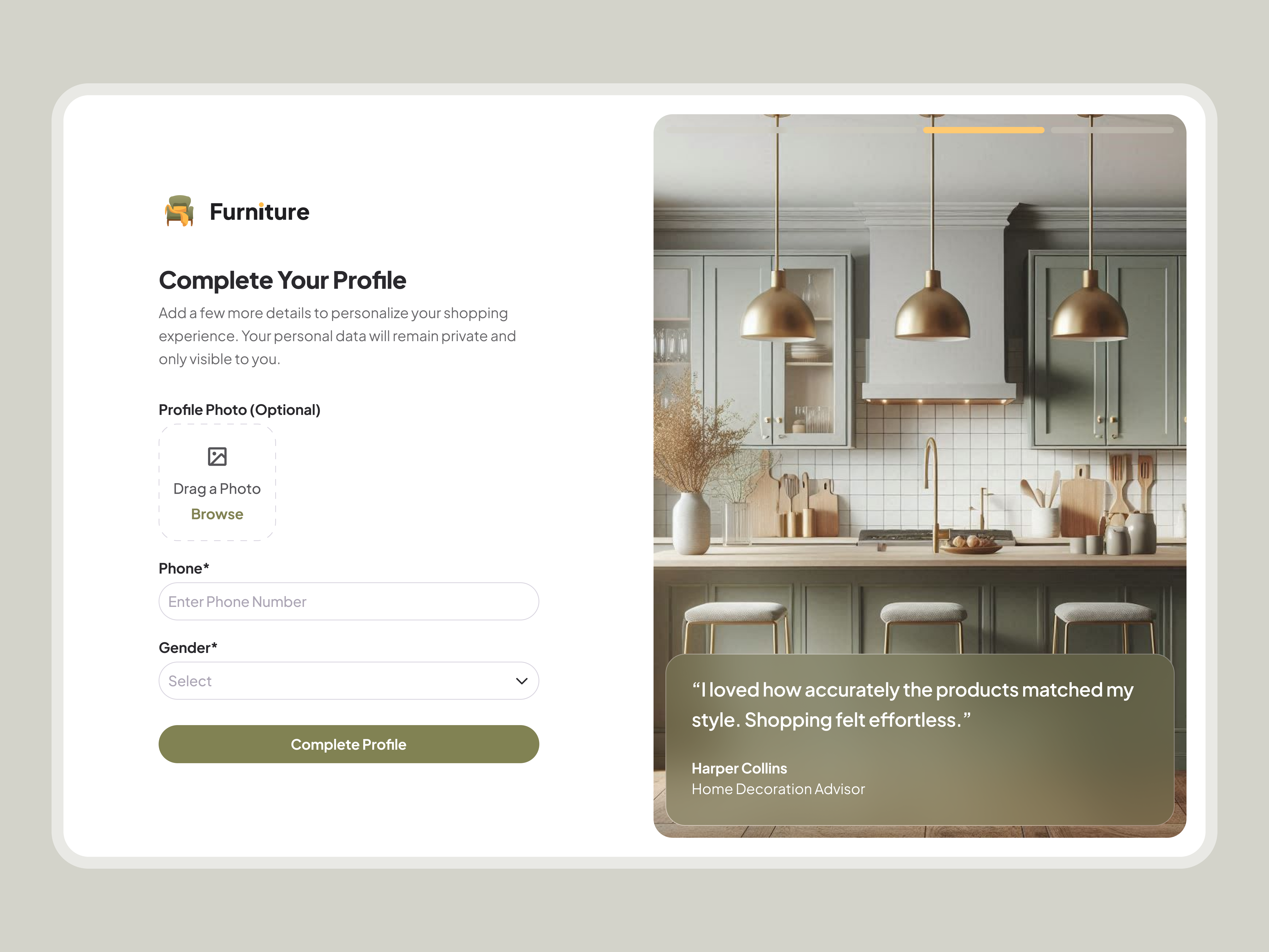 Furniture E-commerce – Onboarding Flow by Buse Uğurlu on Dribbble
