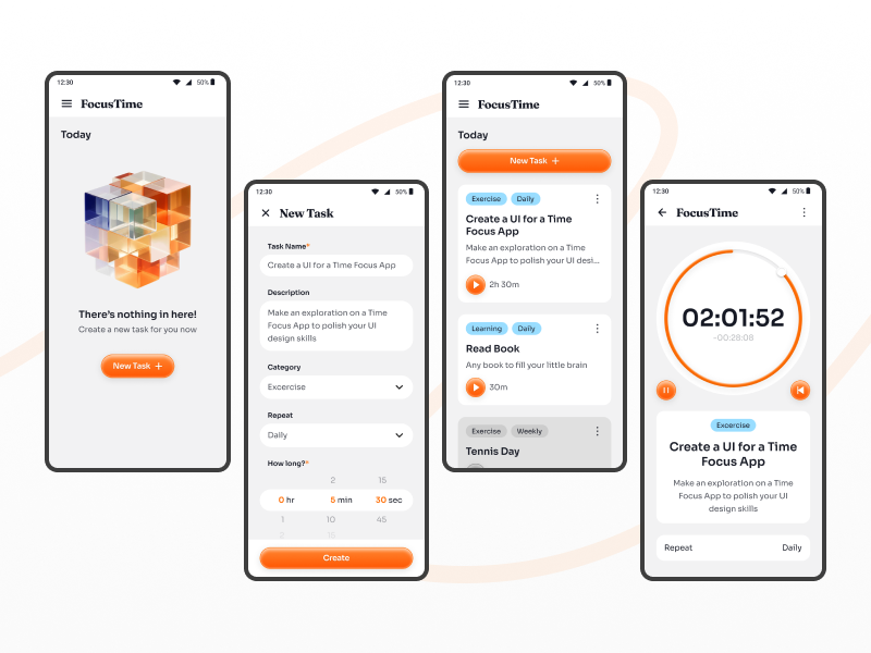 FocusTime - a time box app by Ardhiya Febrian (Dio) on Dribbble