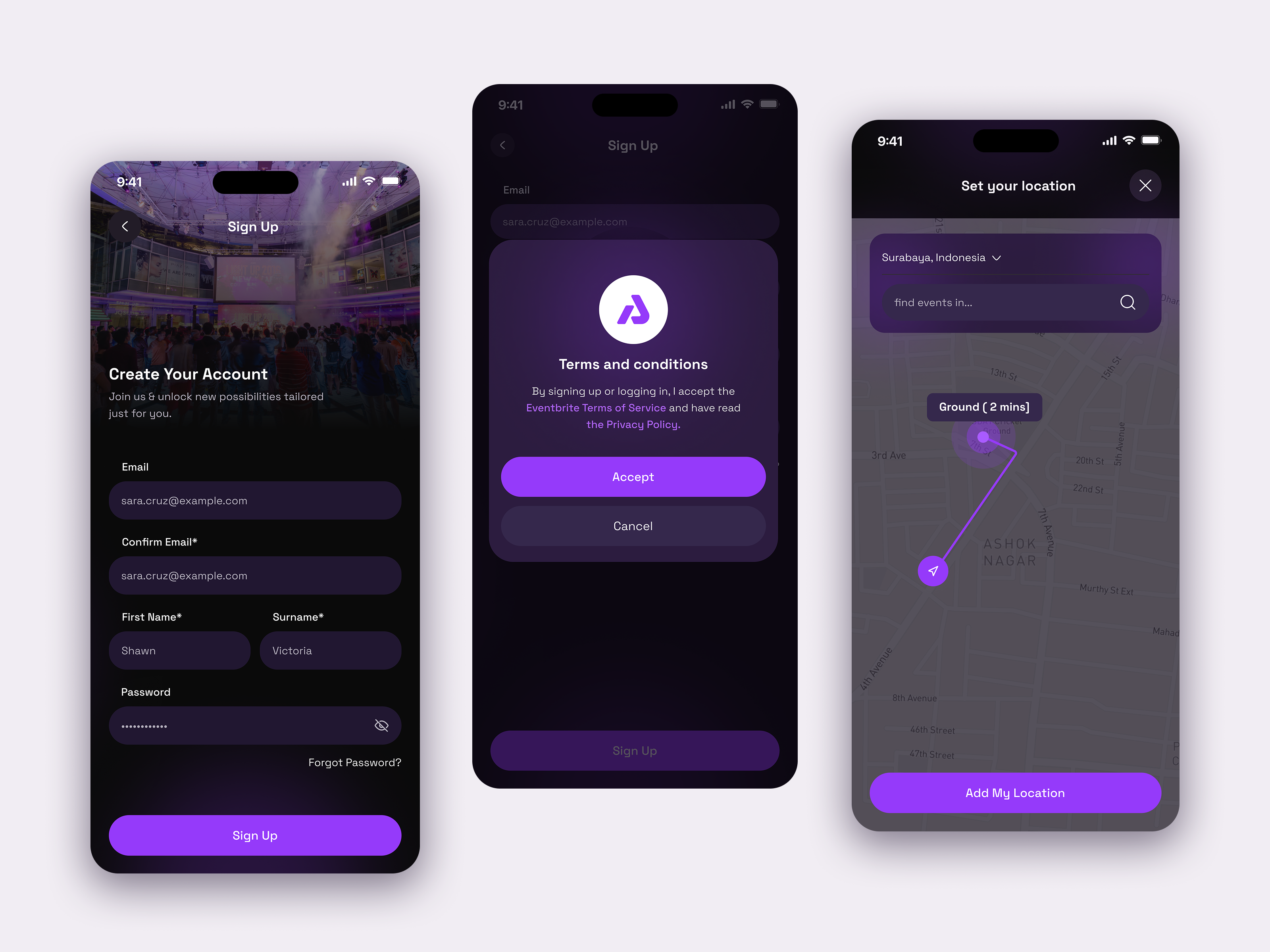 Eventbrite App – Location Flow UI by Md Arafat Rahman on Dribbble