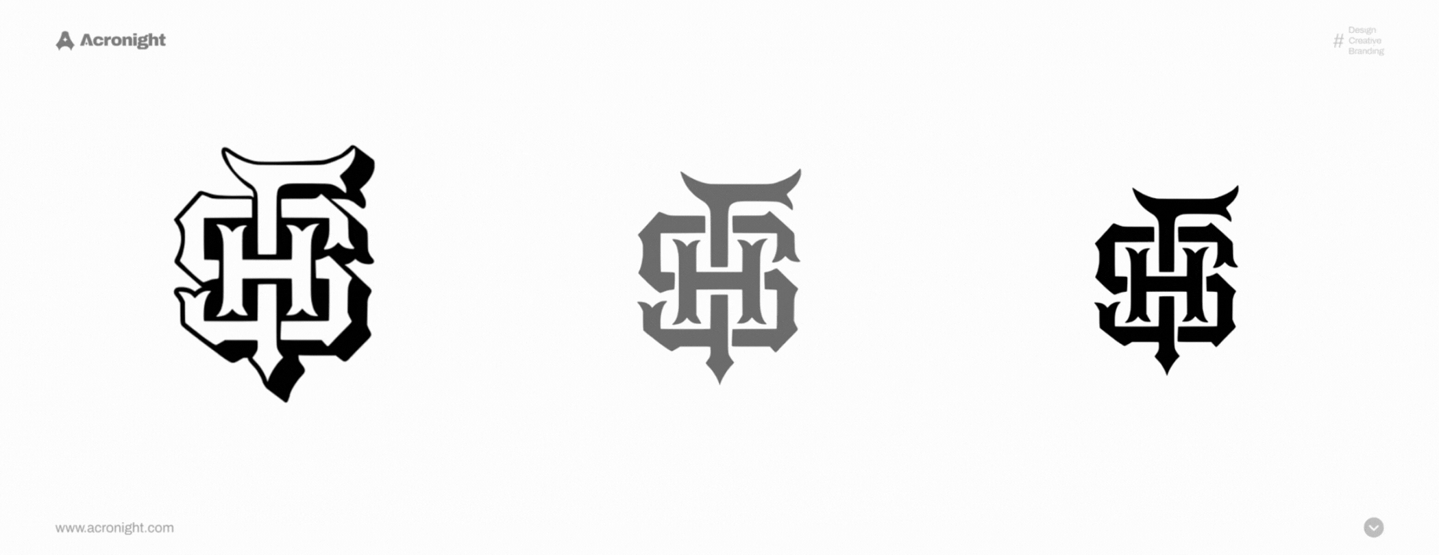 Custom Gothic Monogram Logo Collection for Clothing Brand by Acronight ...