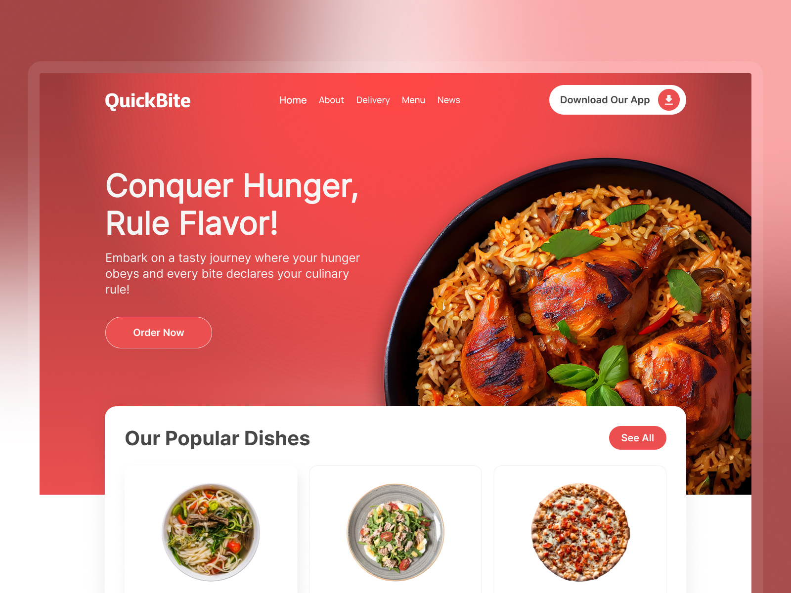 QuickBite – Food Delivery Website UI/UX by Asiq M. for Netro Systems on ...