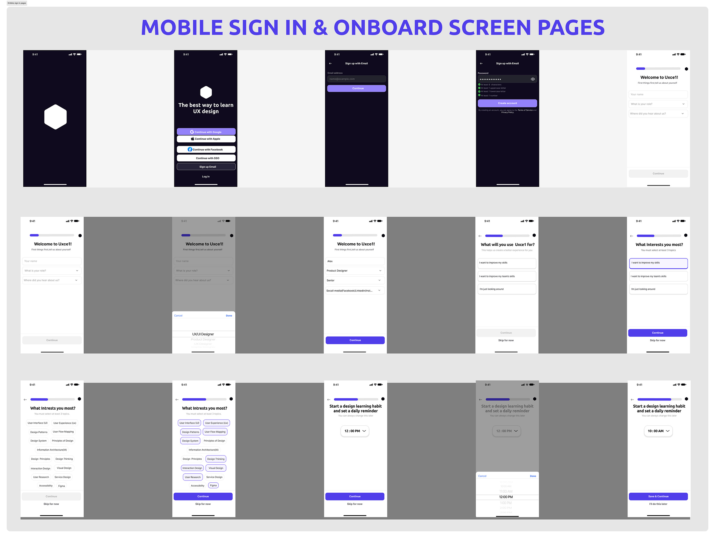 Mobile Sign in Screens by Elangovan S on Dribbble