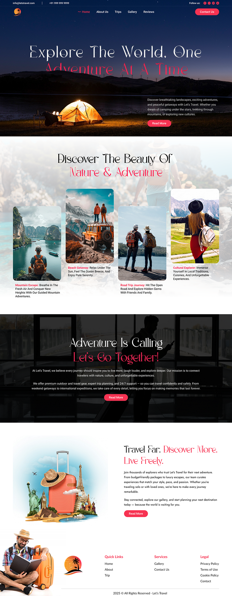 Let’s Travel – Adventure & Tourism Website Design by Kumkum Savani on ...