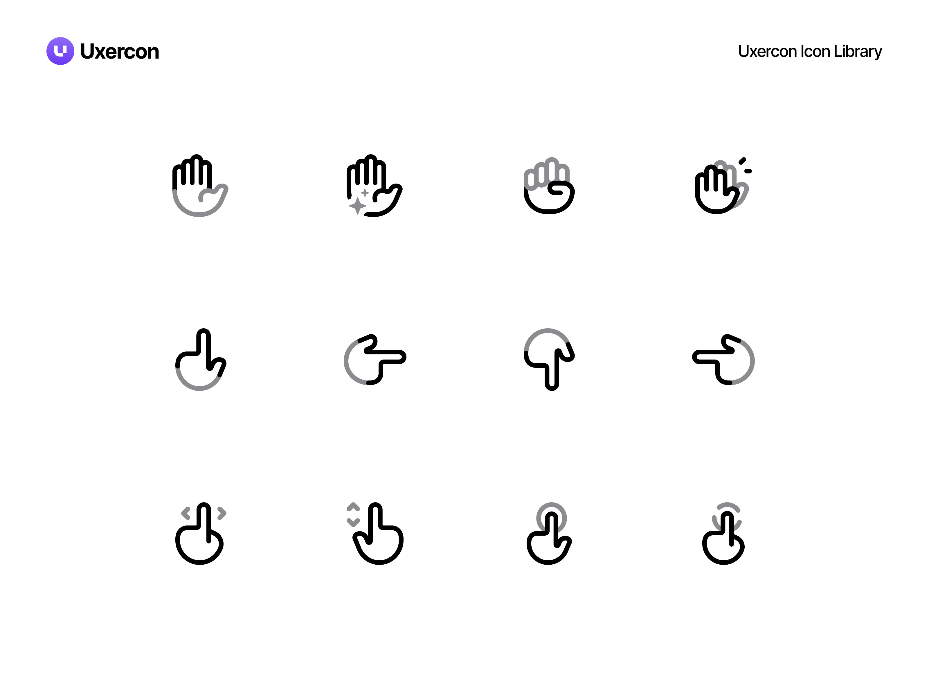 Hand & Gesture - Uxercon Icon Library by Uxercon | Perfectly Icon ...