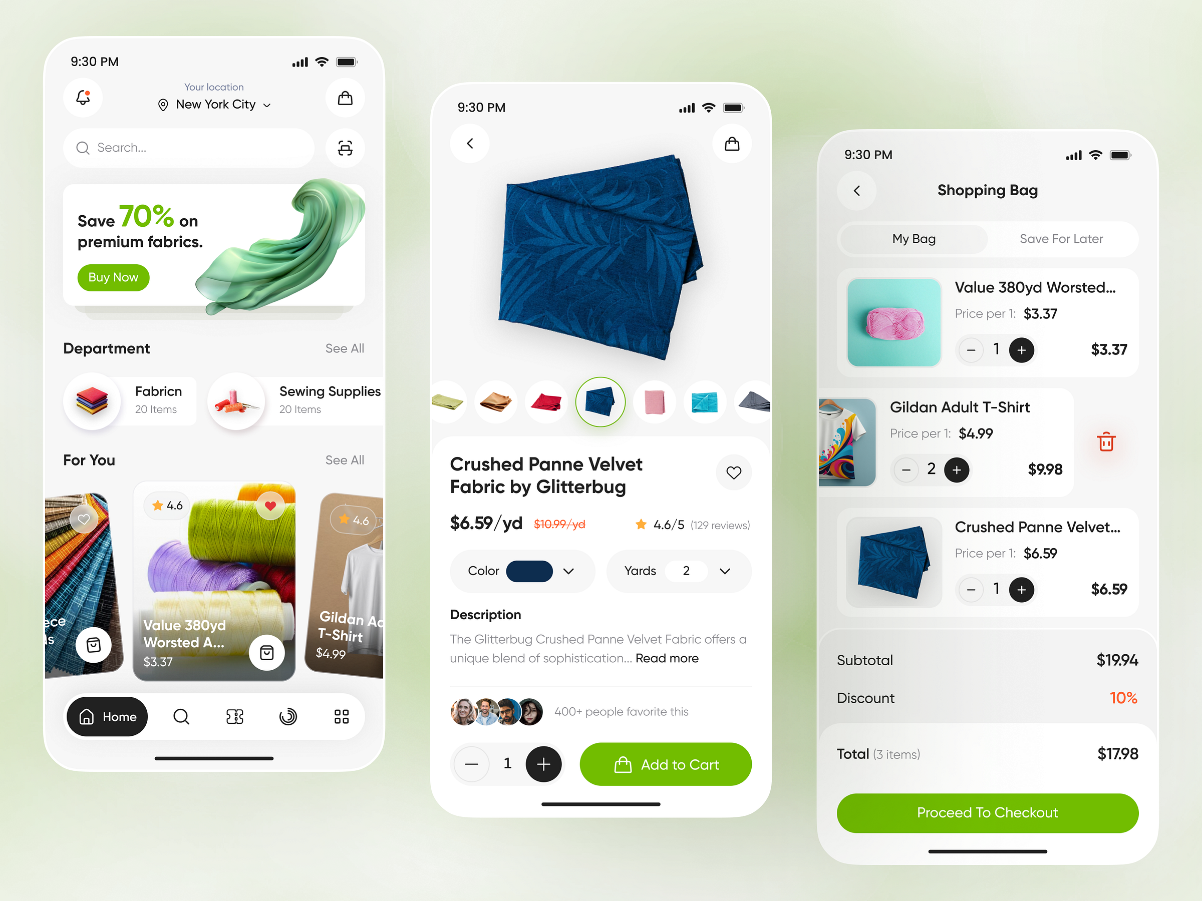 Fabric Store Mobile App – Minimal & Elegant Shopping Experience by Sk Nahid Hasan on Dribbble