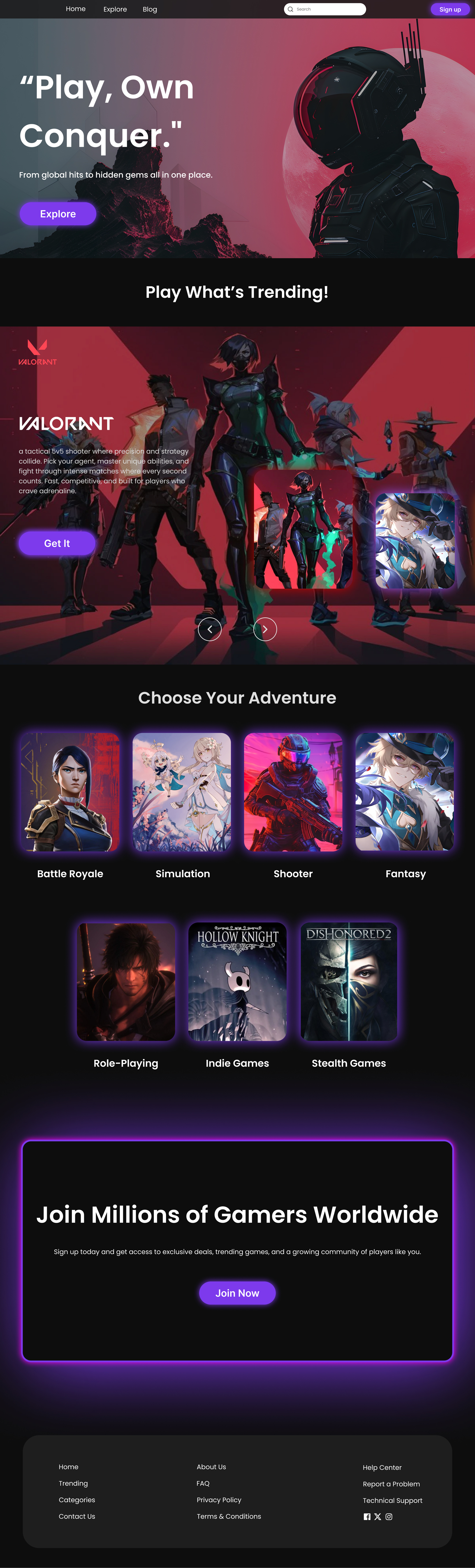 Gaming Landing Page – Dark Futuristic Animated UI by Maha Hussien on ...