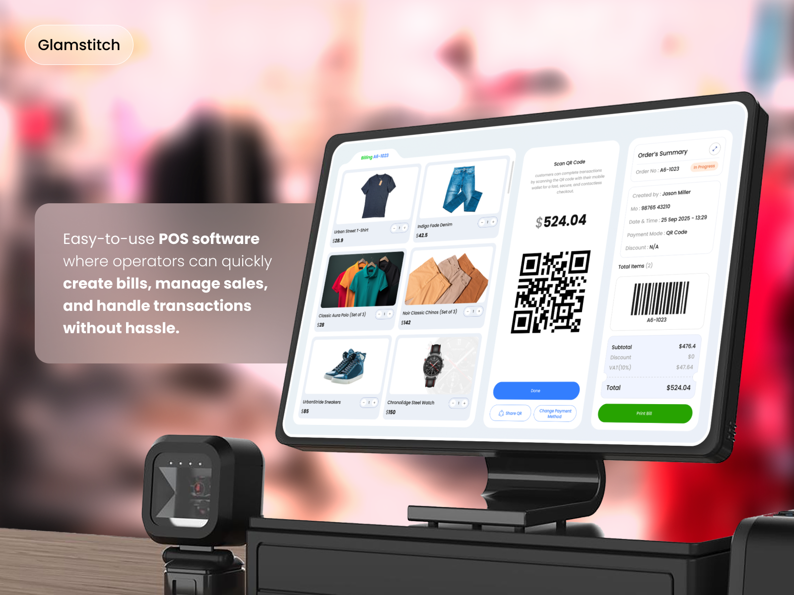 Glamstitch — Retail POS Dashboard UI by MQoS UI/UX for MultiQoS on Dribbble