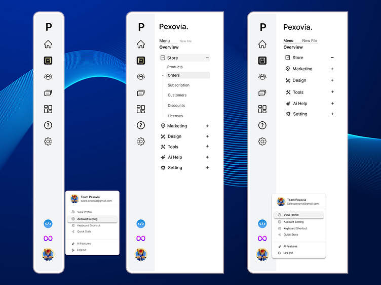 Modern SaaS Dashboard Sidebar UI by Design by Pexovia on Dribbble