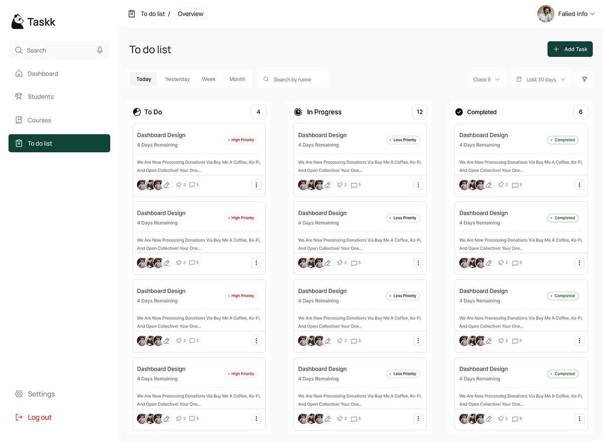 To do list by Tayyab Bhatti on Dribbble