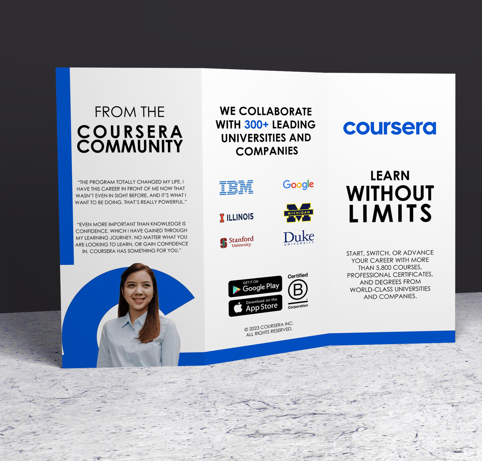 Coursera Brochure -Learn Without Limits- by Yousef Abodan on Dribbble