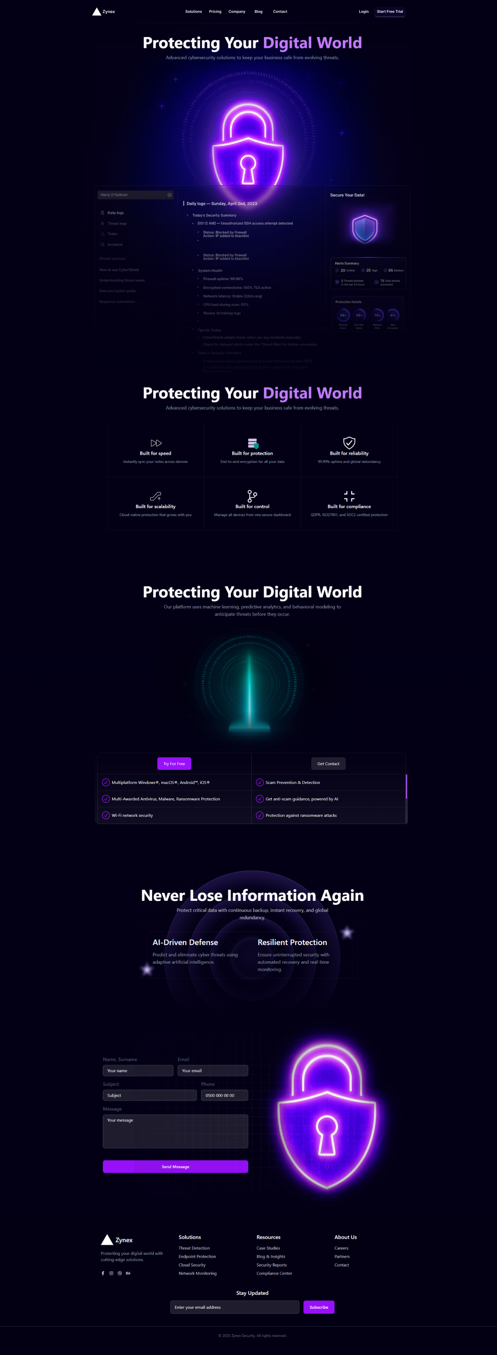 Free Cyber Security Website Template – React & Tailwind CSS by Berkay ...