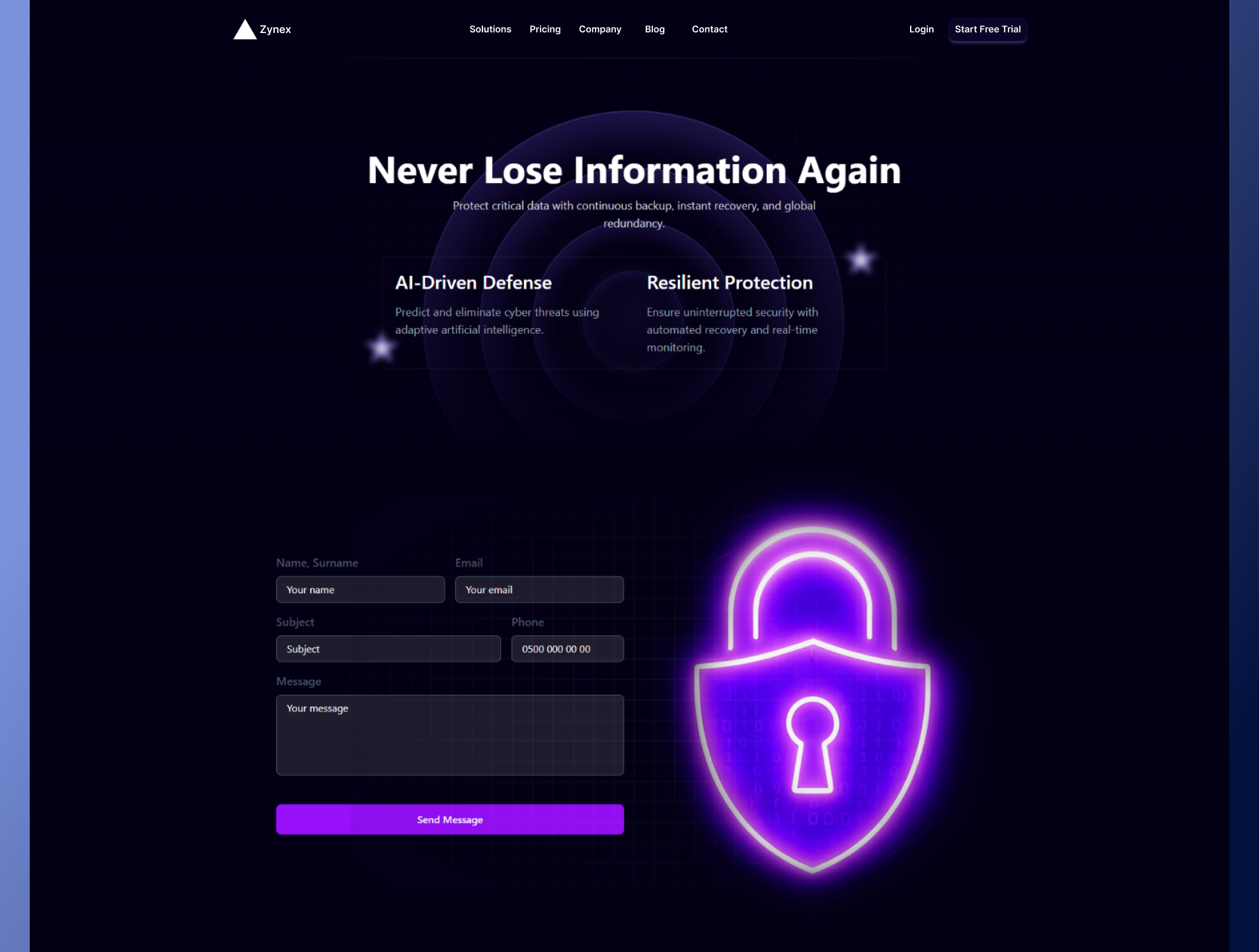 Free Cyber Security Website Template – React & Tailwind CSS by Berkay ...