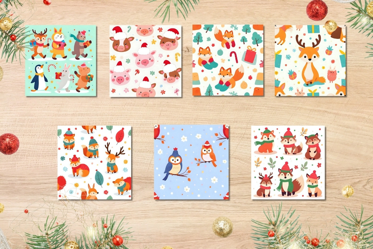 Frosty paws & cozy claws seamless patterns by Cutieverse Studio on Dribbble